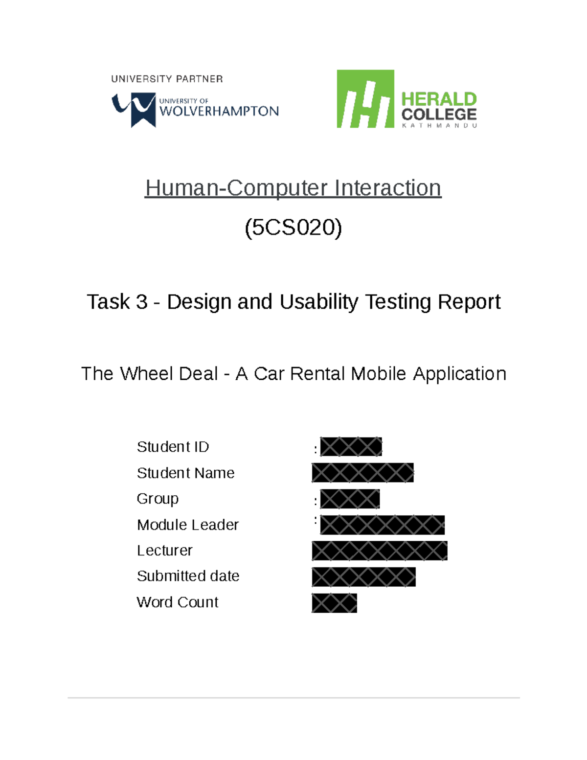 HCI topper report - : : : Human-Computer Interaction (5CS020) Task 3 ...