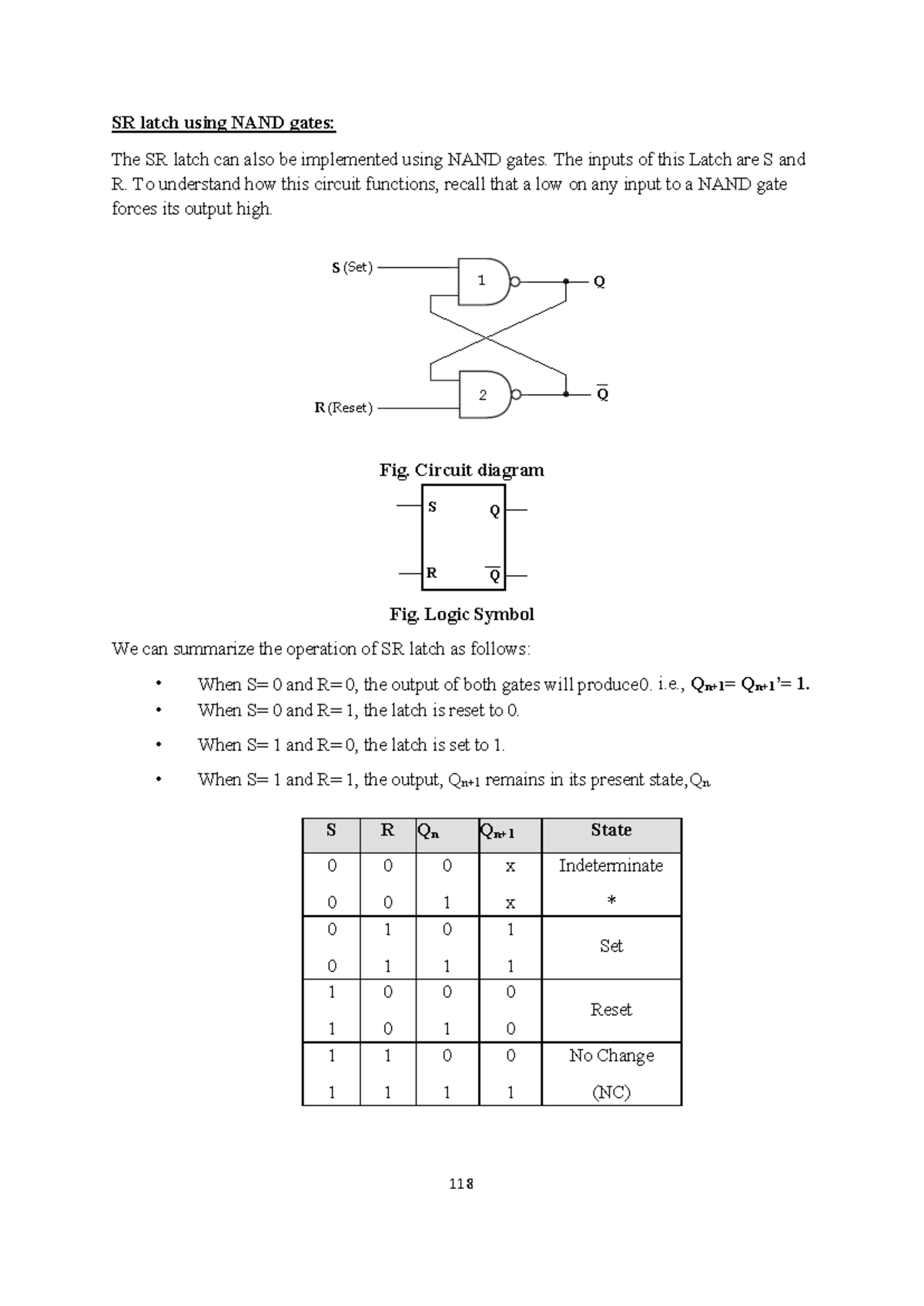 Flip flops notes - SR latch using NAND gates: The SR latch can also be ...