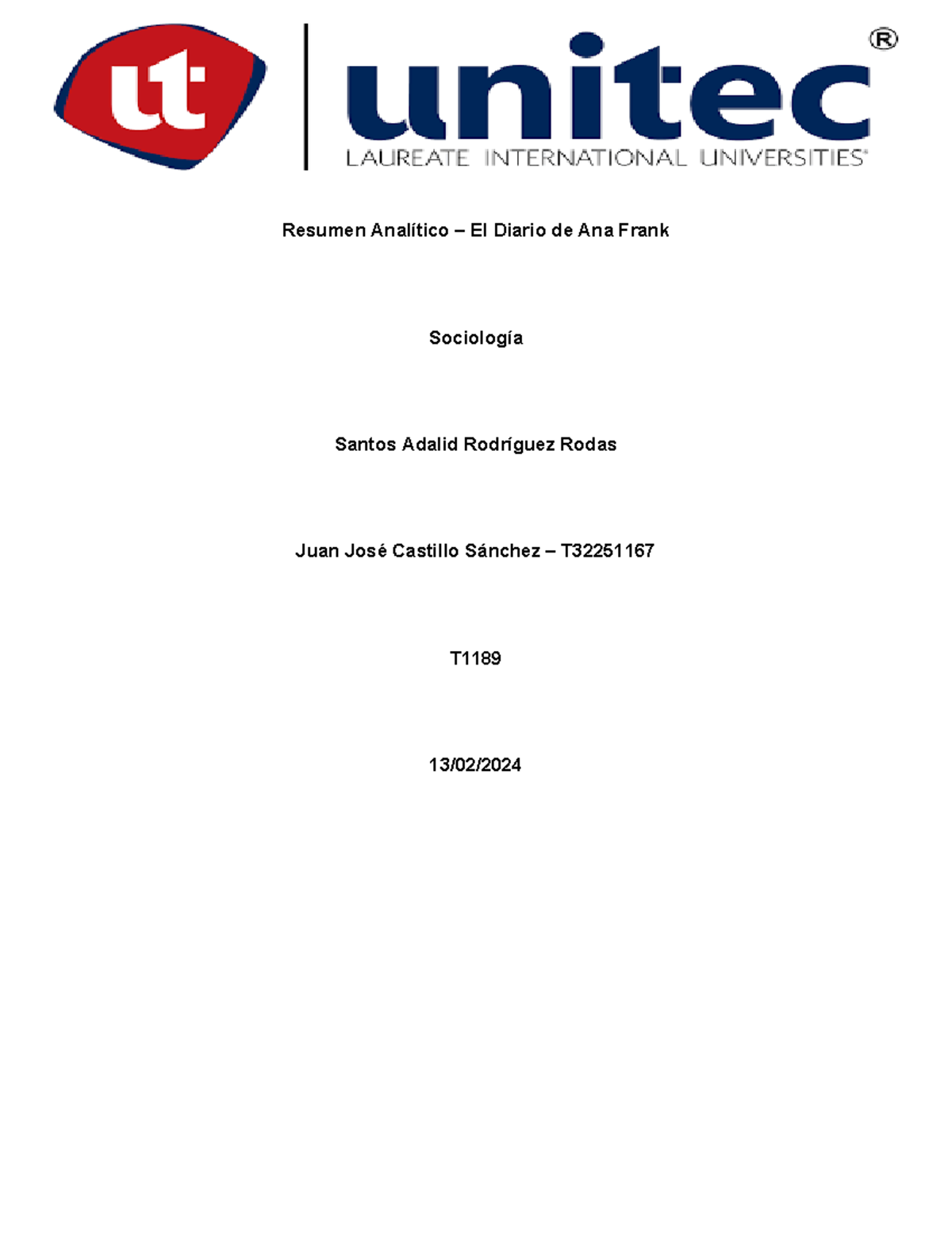 Resumen Analítico - Resumen Analítico – El Diario de Ana Frank ...