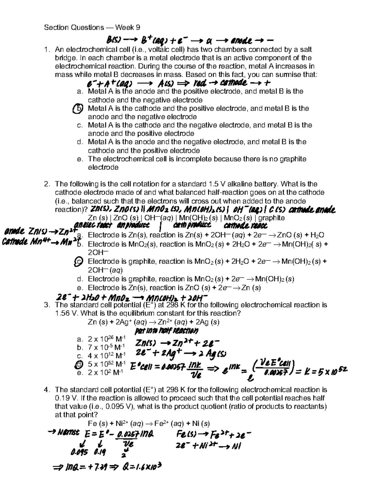 Chem 6c Week 9 Practice Problems Warning Tt Undefined Function 32 Section Questions — Week
