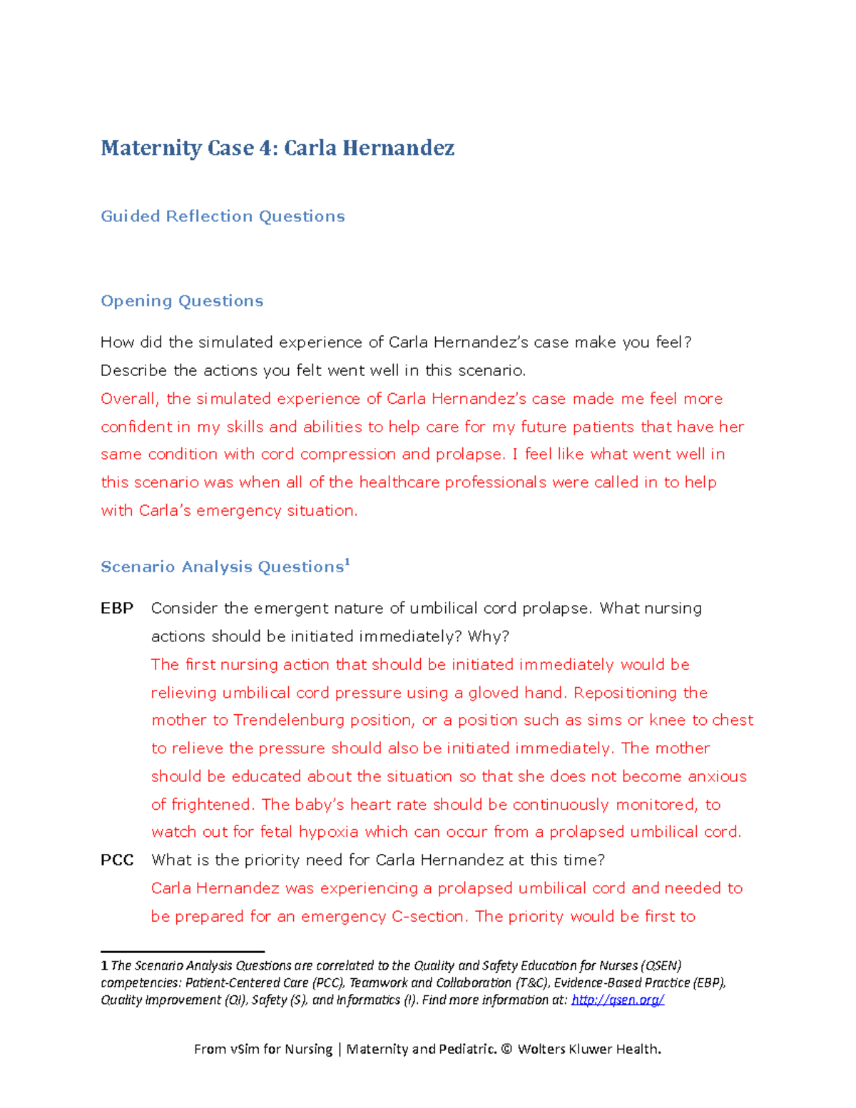 Mat Case 04 Carla Hernandez v Sim2 GRQ - Maternity Case 4: Carla Hernandez Guided Reflection ...