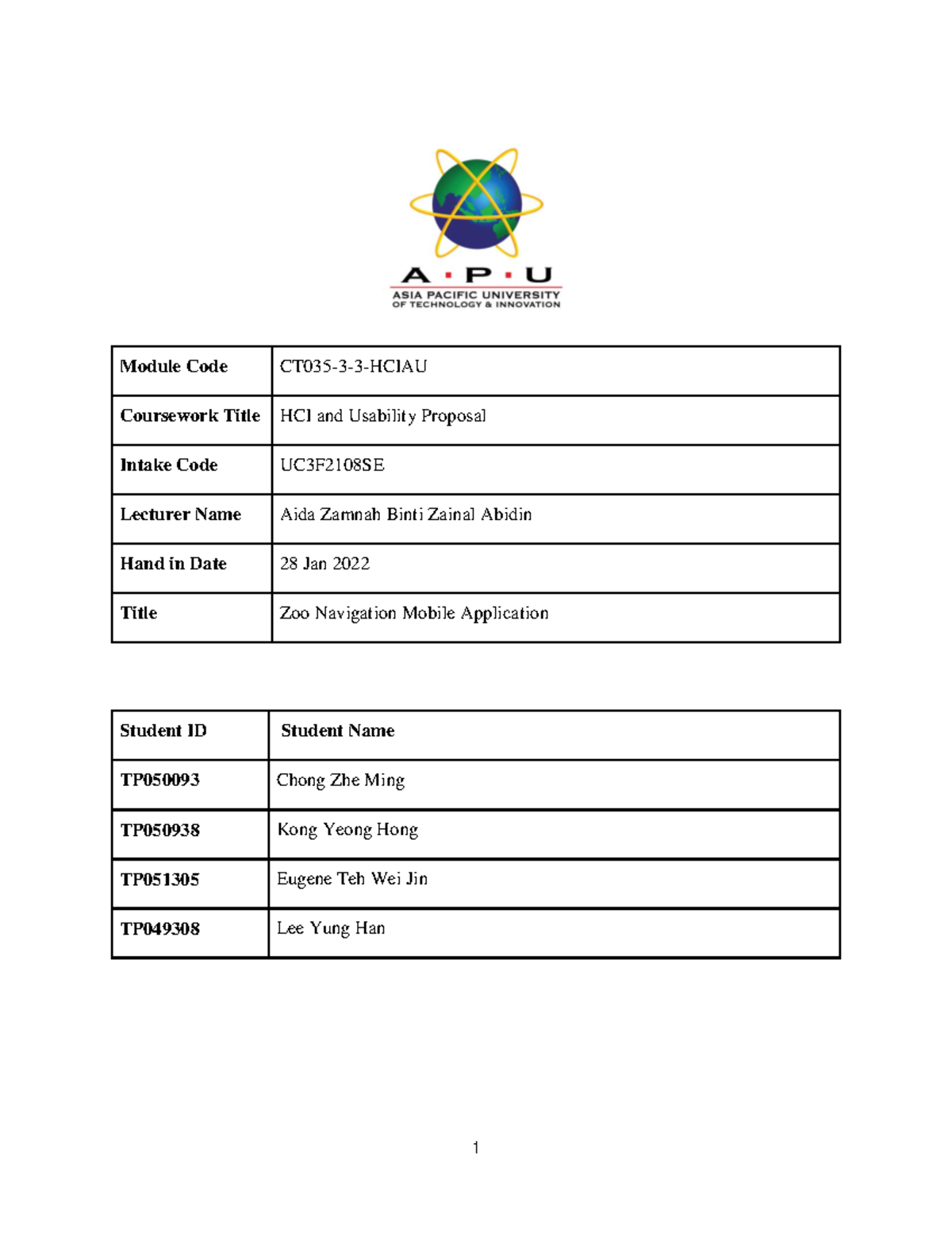 HCI and Usability Proposal - Object Oriented Development With Java ...