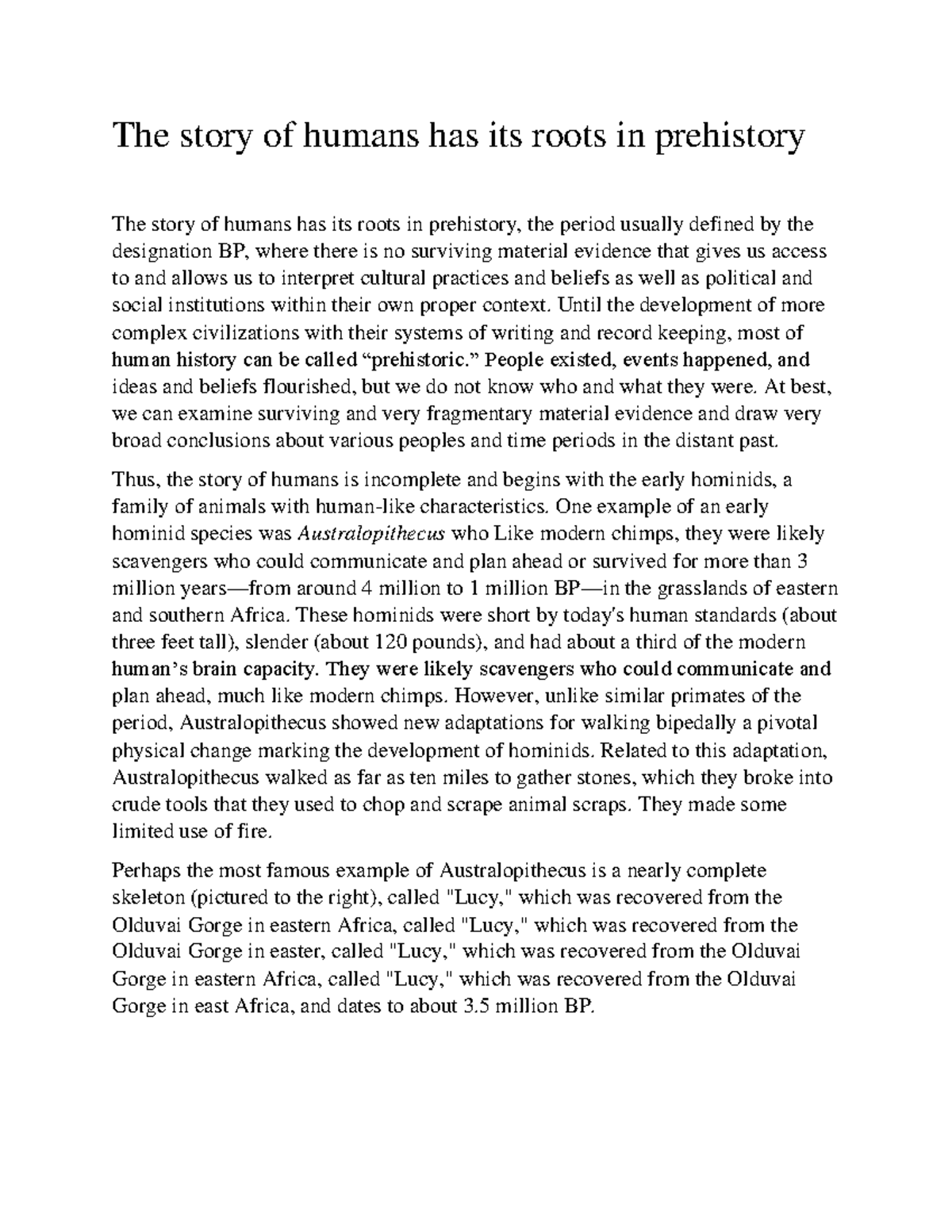 The story of humans has its roots in prehistory - Deprecated API usage ...