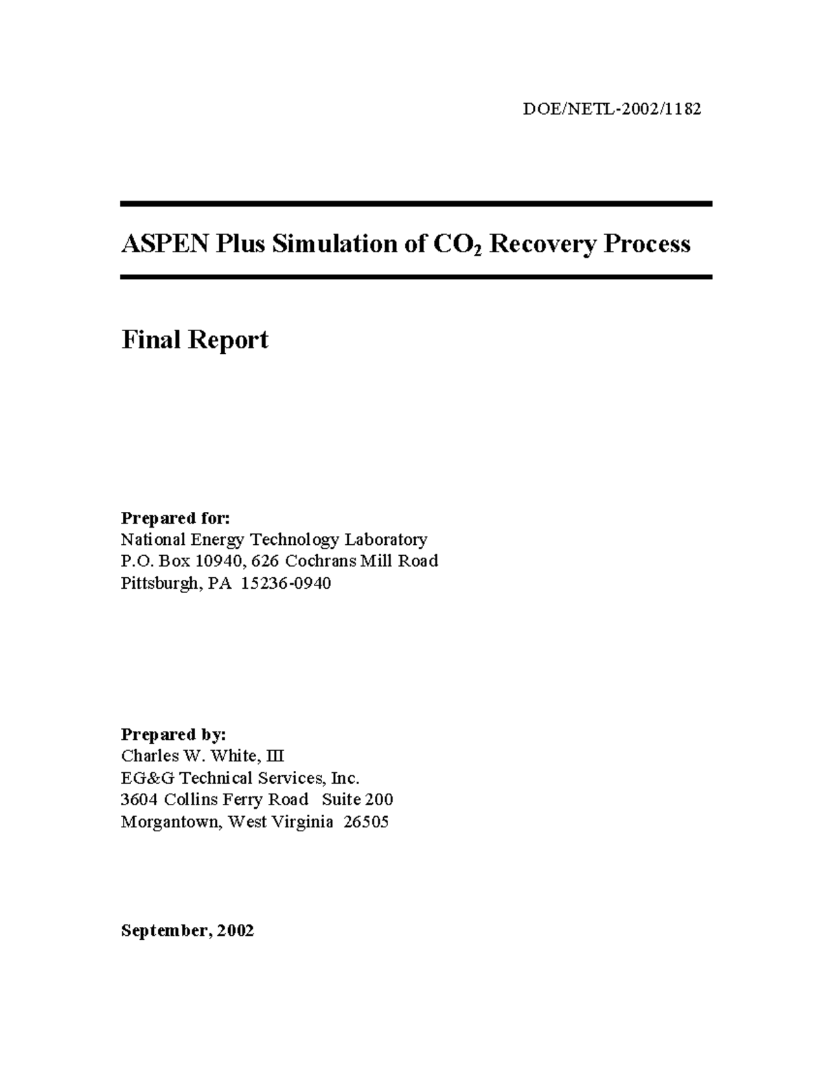 Net aspen report - hasjvJVJ - DOE/NETL-2002/ ASPEN Plus Simulation of ...