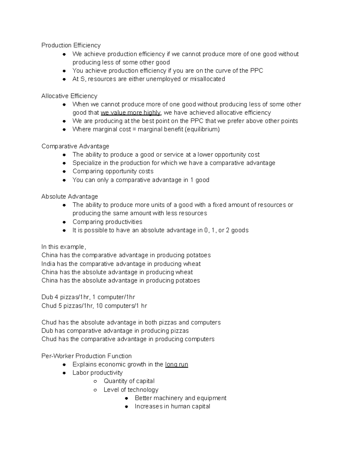 Econ 3 - econ doc 3 at indiana university - Production Efficiency We ...