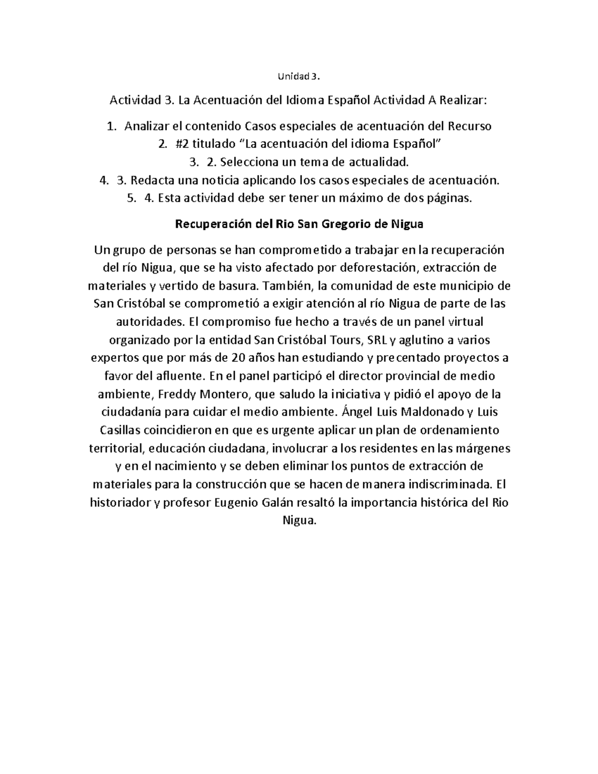 LENGUA ESPAÑOLA - Unidad 3. Actividad 3. La Acentuación del Idioma ...