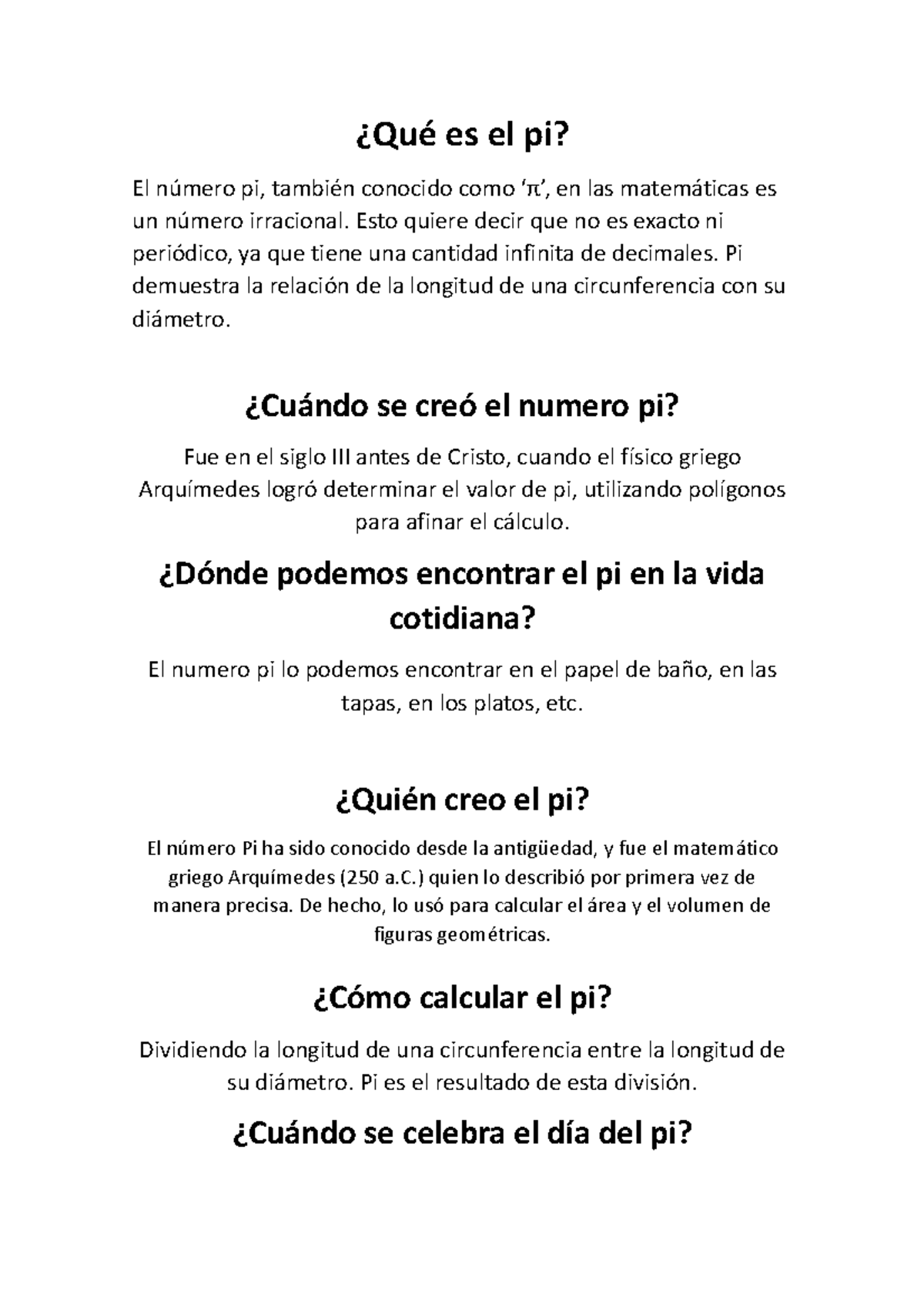 Numero PI - ... - ¿Qué es el pi? El número pi, también conocido como ‘π ...