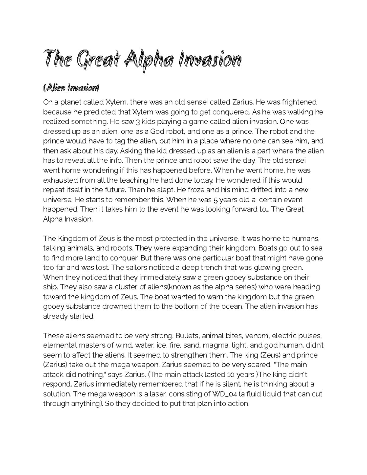 The Great Alpha Invasion - Google Docs - The Great Alpha Invasion ...