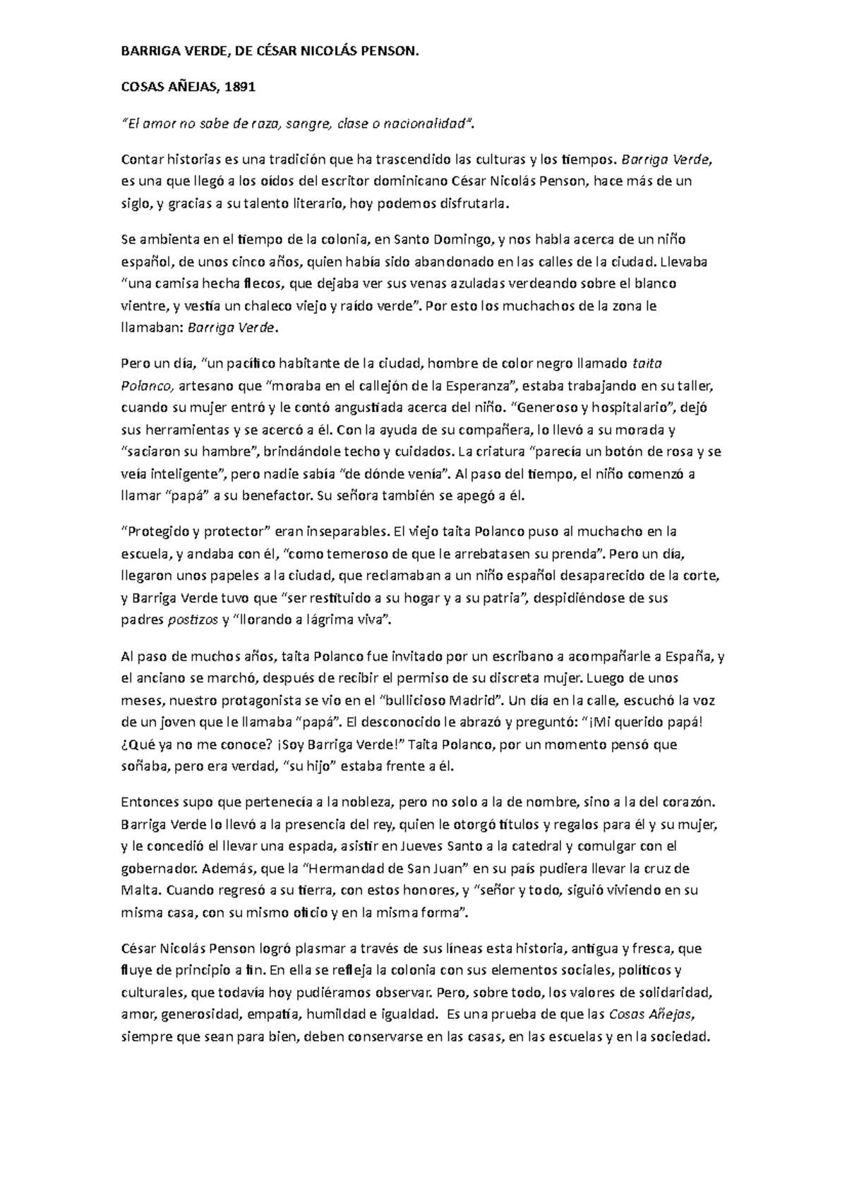 Barriga Verde - Cuanto de Juan Bosch - BARRIGA VERDE, DE CÉSAR NICOLÁS ...