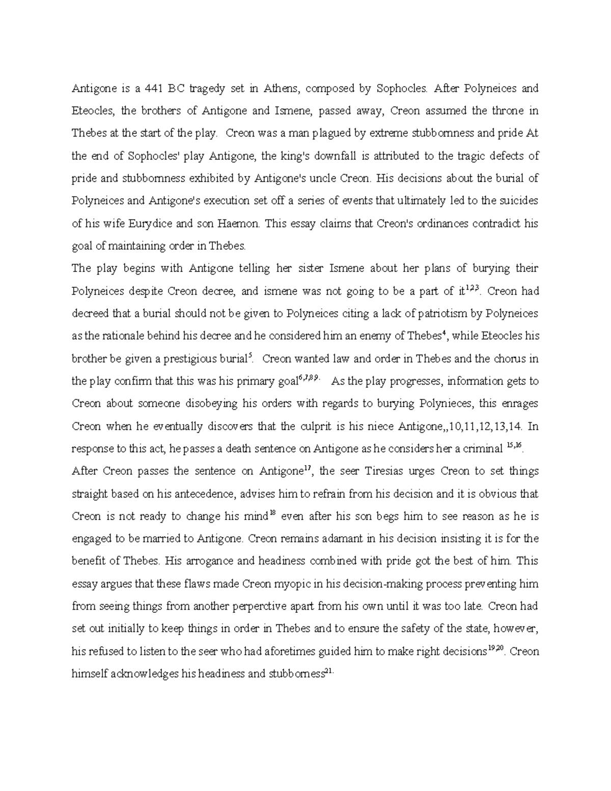 Antigone response essay - Antigone is a 441 BC tragedy set in Athens ...