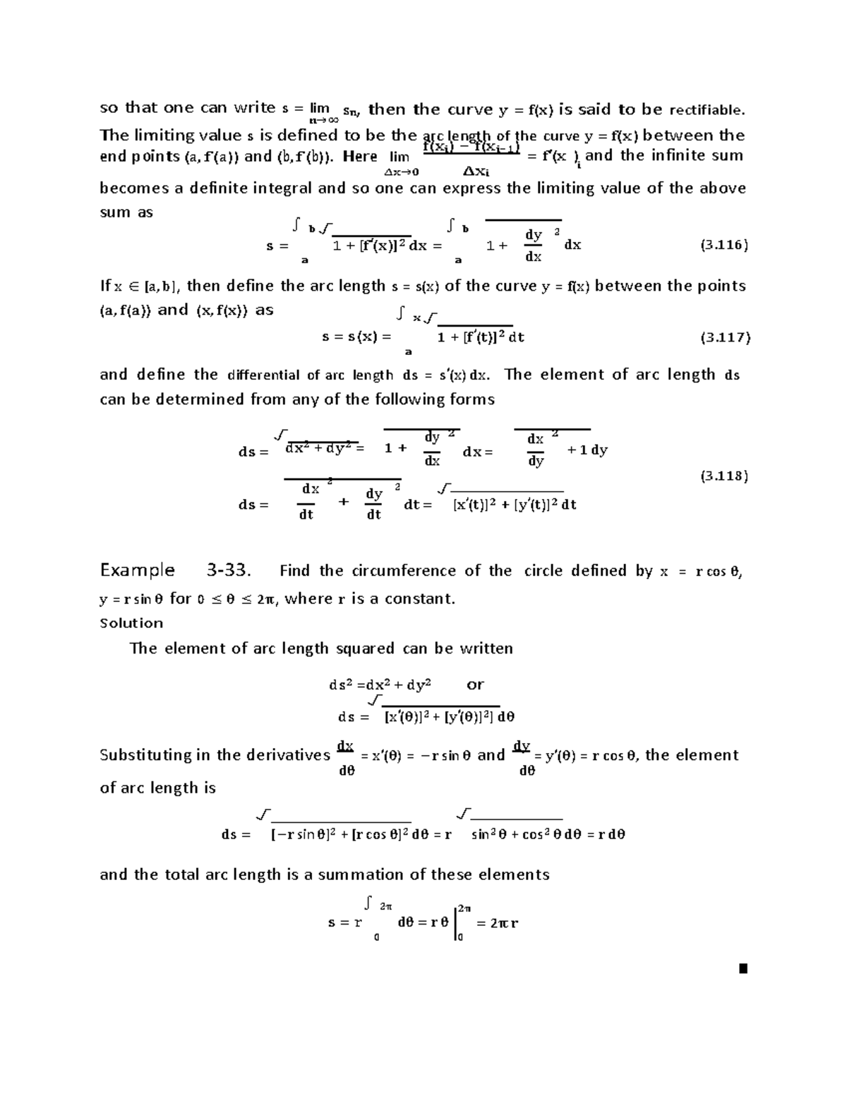 Integral Calculus-9 - Learning - i ∫ so that one can write s = lim n→∞ ...