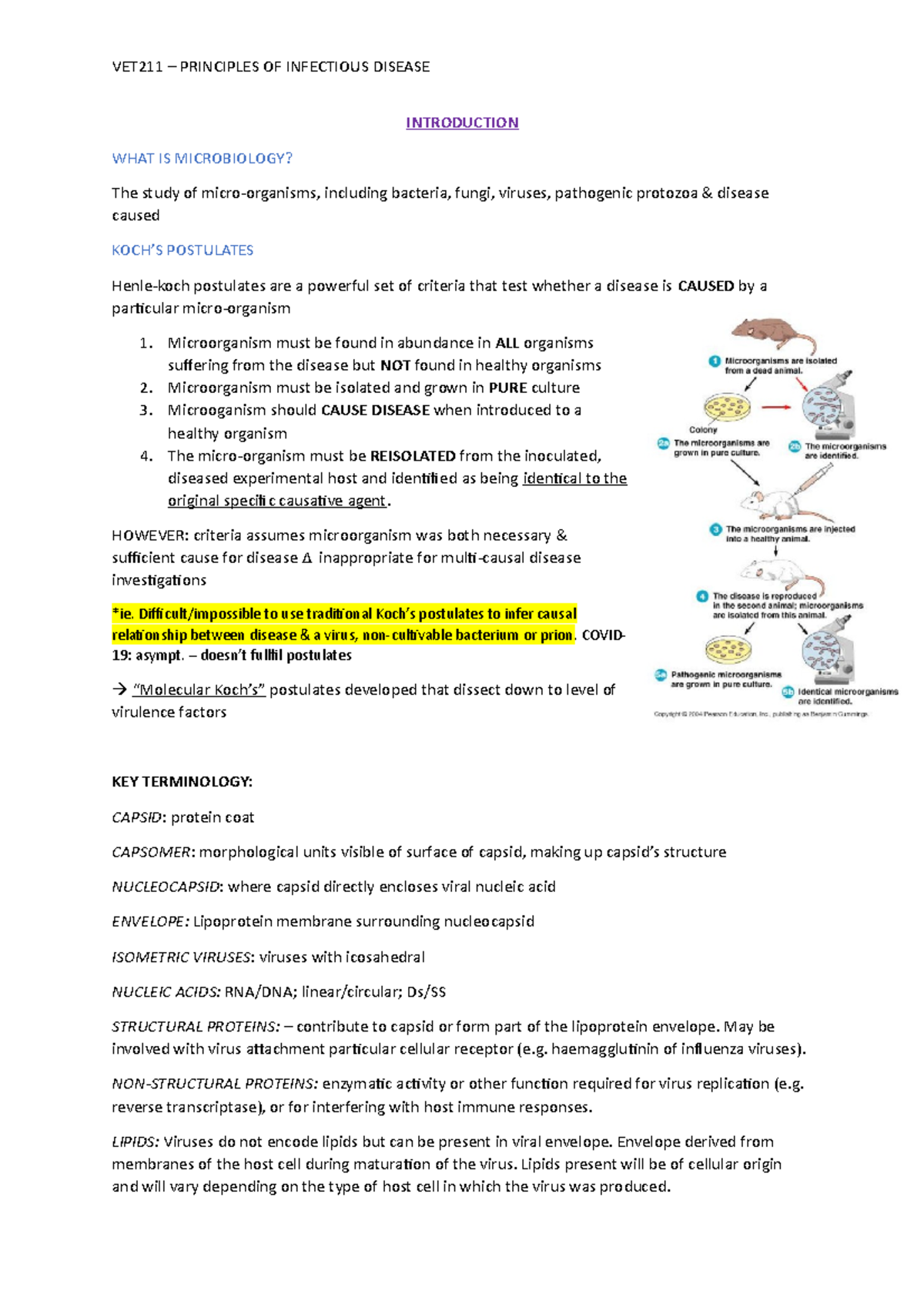 VET211 Microbiology Notes - INTRODUCTION WHAT IS MICROBIOLOGY? The ...