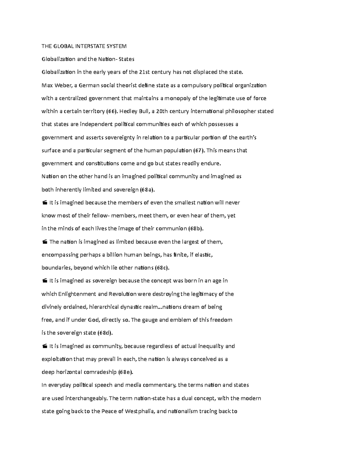 Global- Interstate- System - THE GLOBAL INTERSTATE SYSTEM Globalization ...