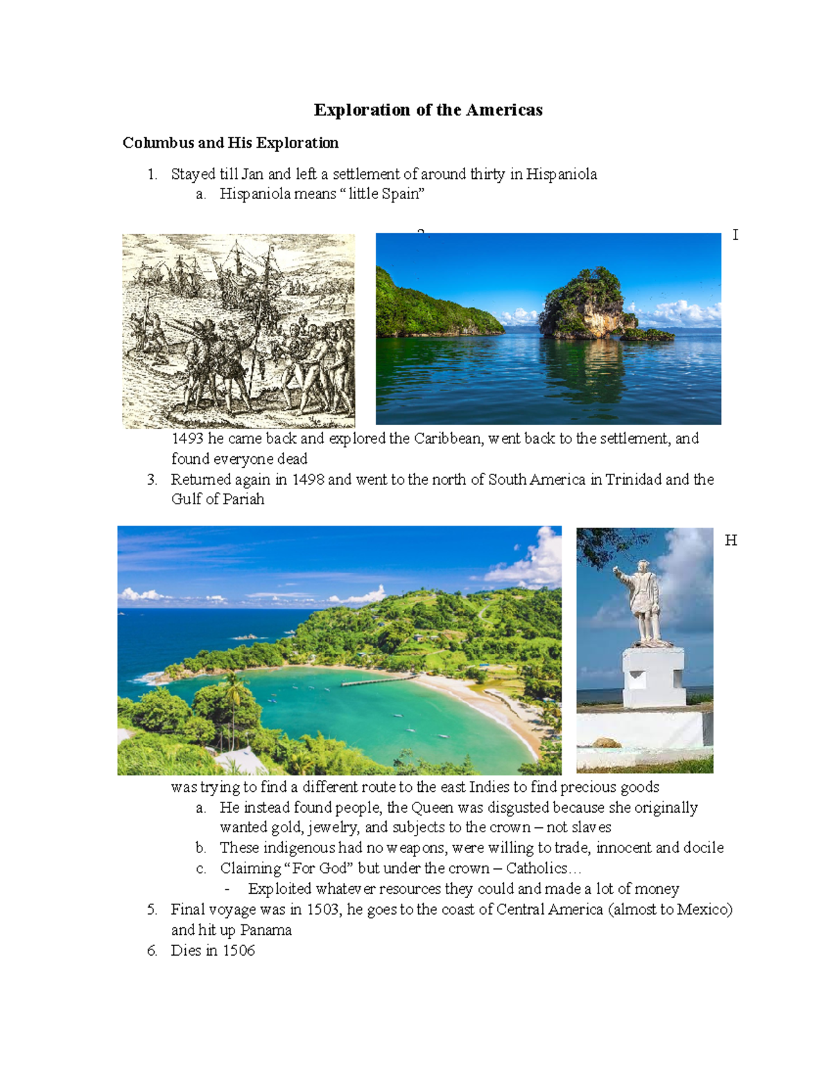 Exploration of the Americas - American Studies Lecture Notes ...