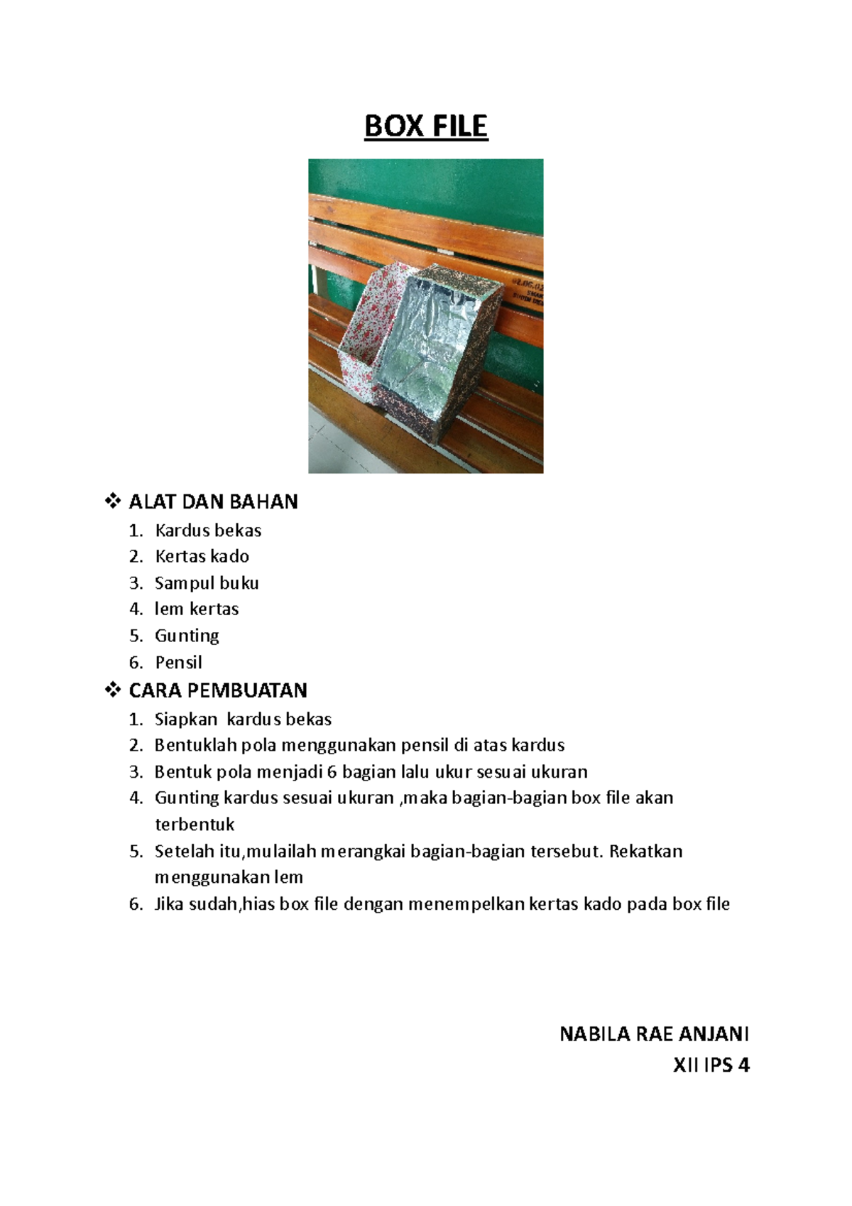 437471958-BOX-FILE - File box - BOX FILE ALAT DAN BAHAN Kardus bekas ...