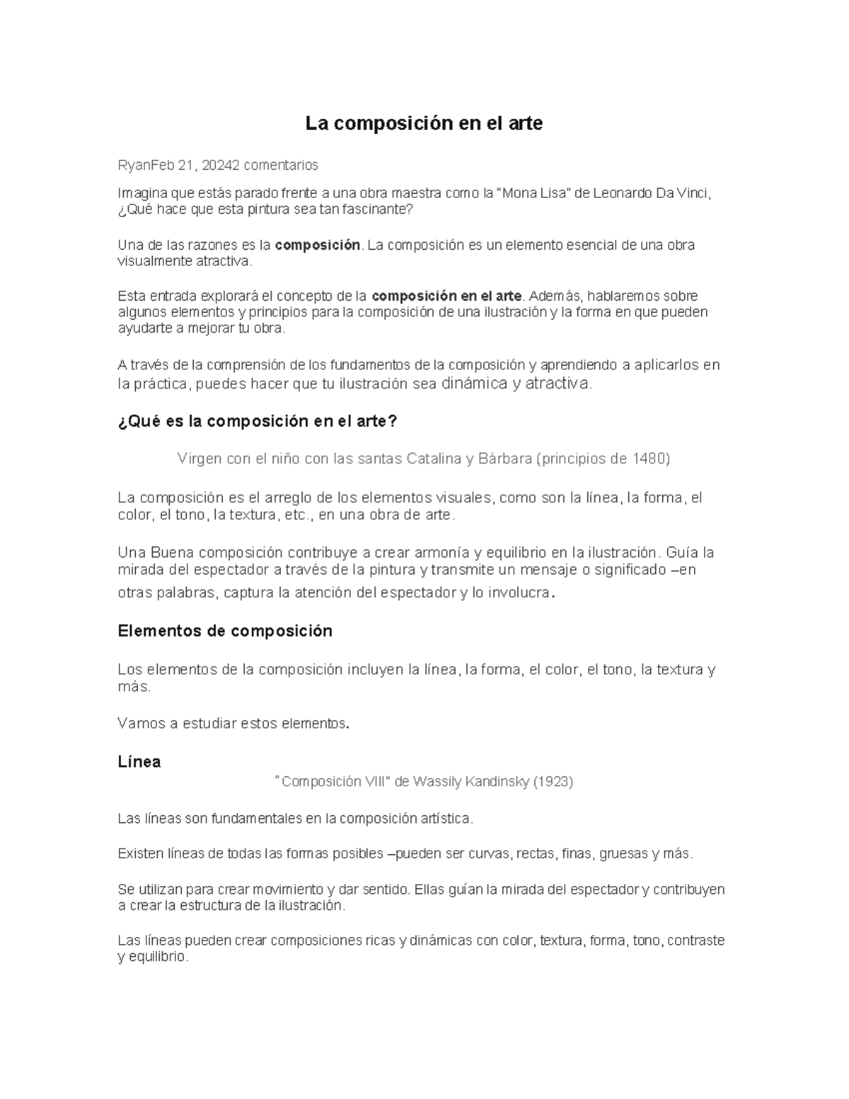 composición del arte, conceptos, características y ejemplos de los ...