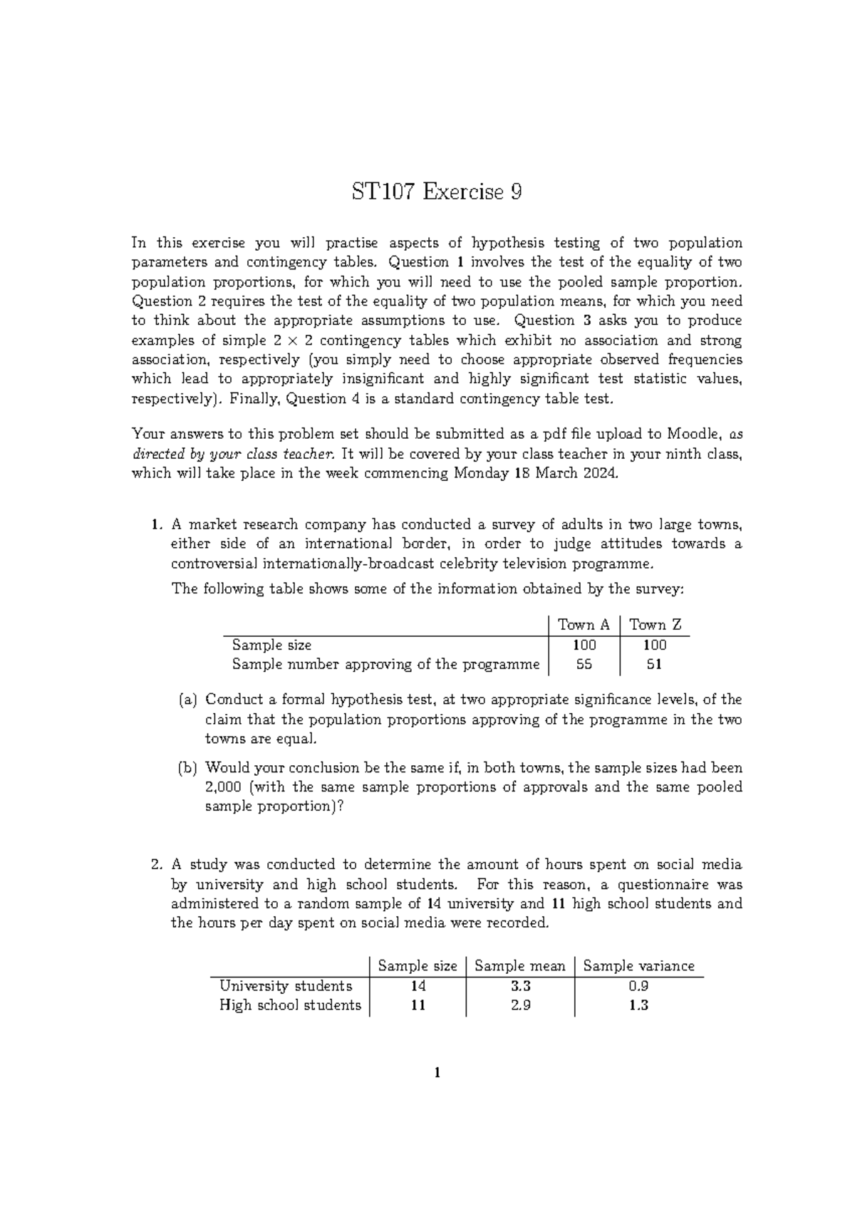 Exercises 9 - Exercise 9 - ST107 Exercise 9 In this exercise you will ...