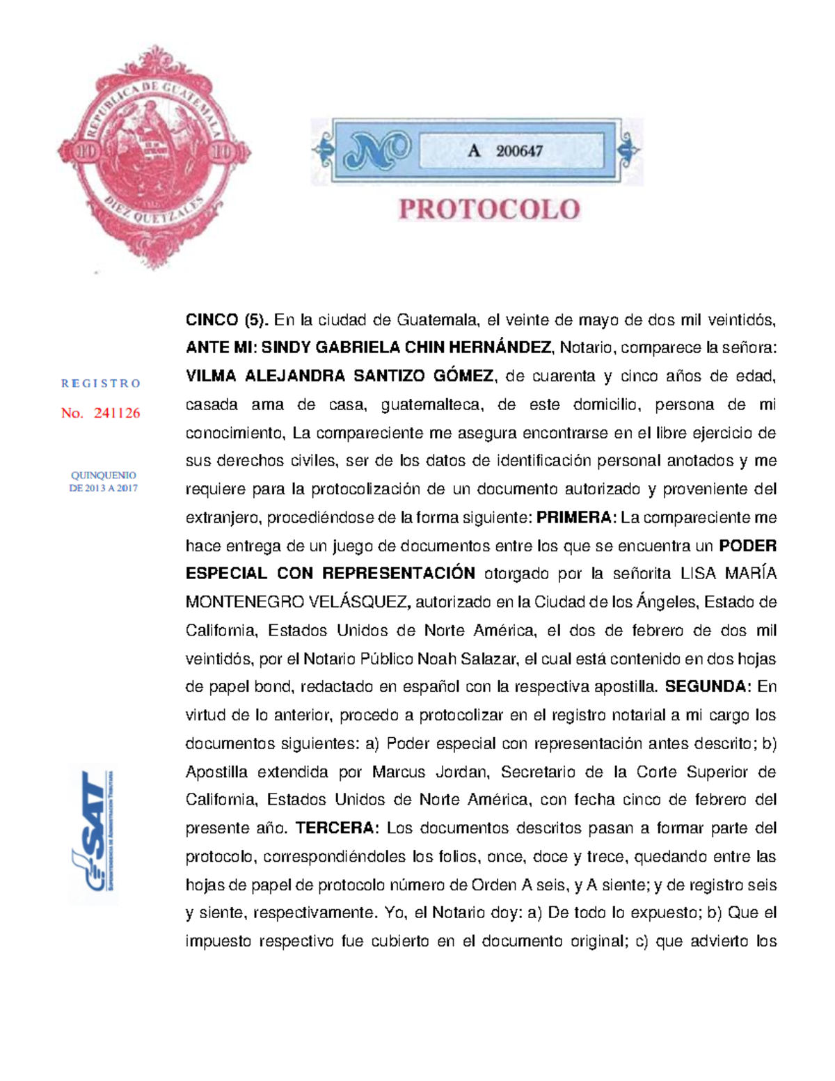 ACTA DE Protocolización DE Documento Proveniente DEL Extranjero Autorizado POR Notario NO - Studocu