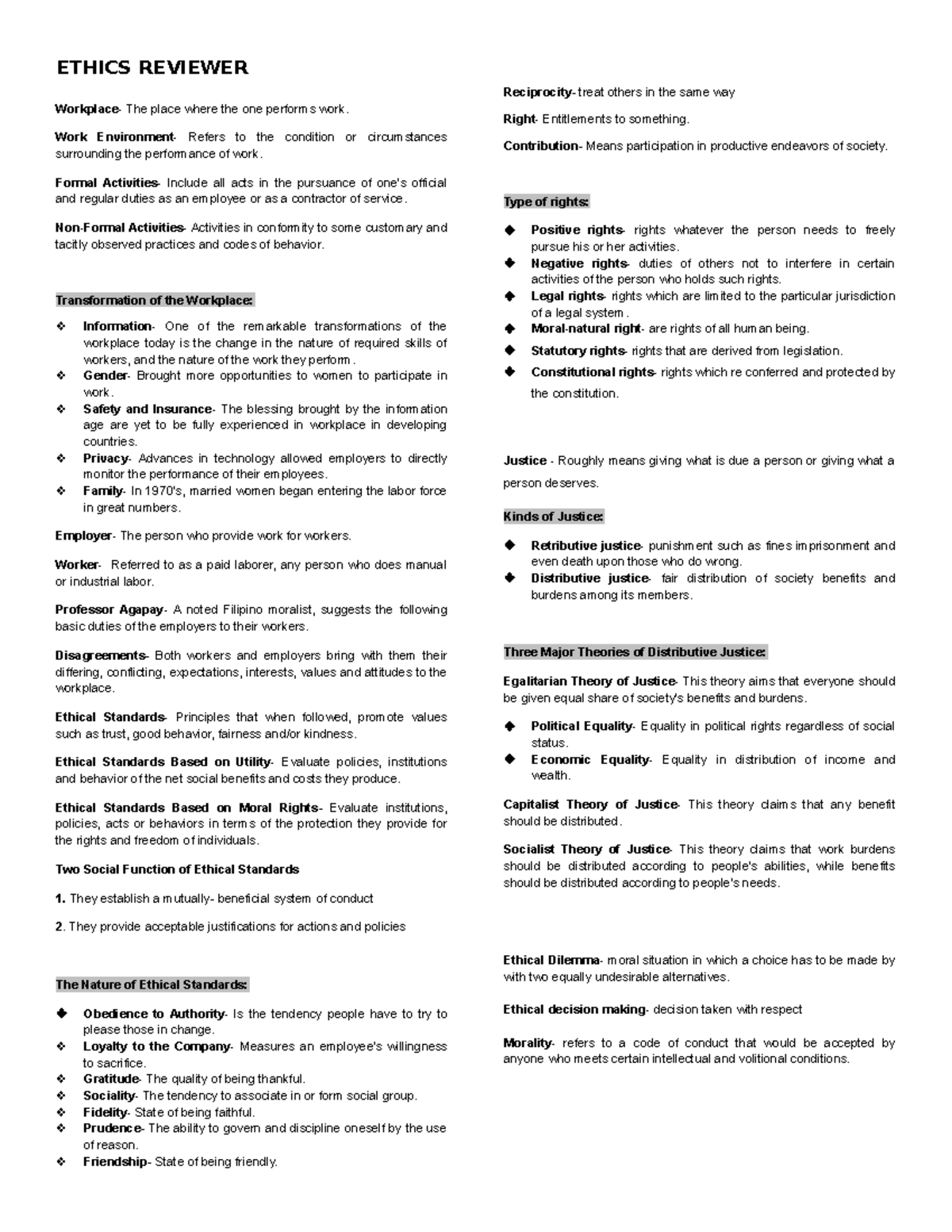 Ethics Reviewer - ETHICS REVIEWER Workplace- The place where the one ...