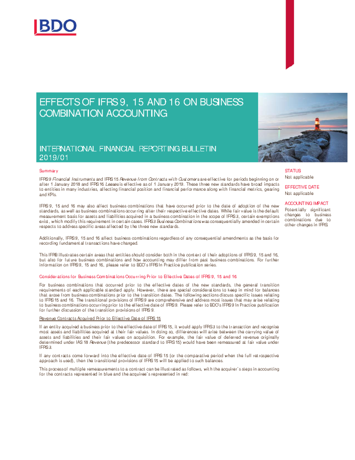 IFRB 2019 01 AB Impact of IFRS 9 15 and 16 on business combinations ...