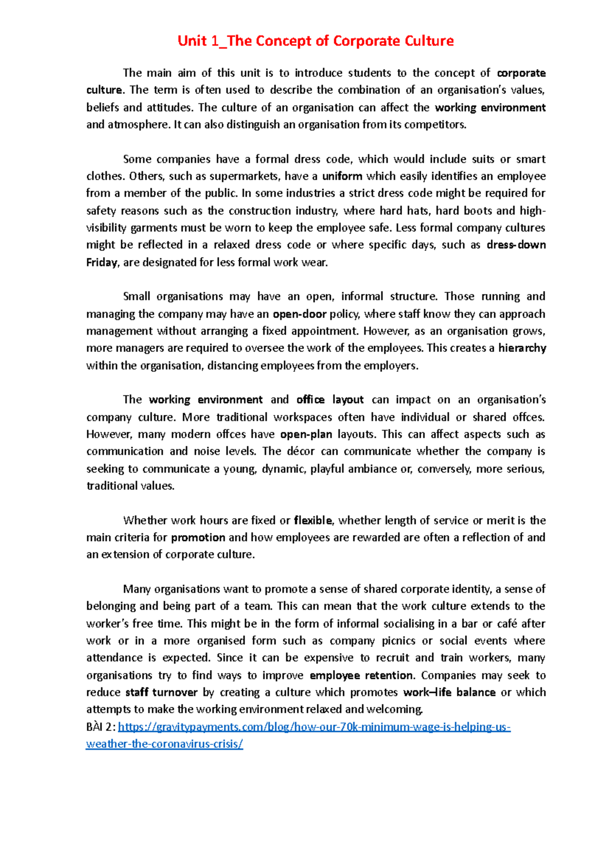 U1 The Concept of Corporate Culture - Unit 1_The Concept of Corporate ...