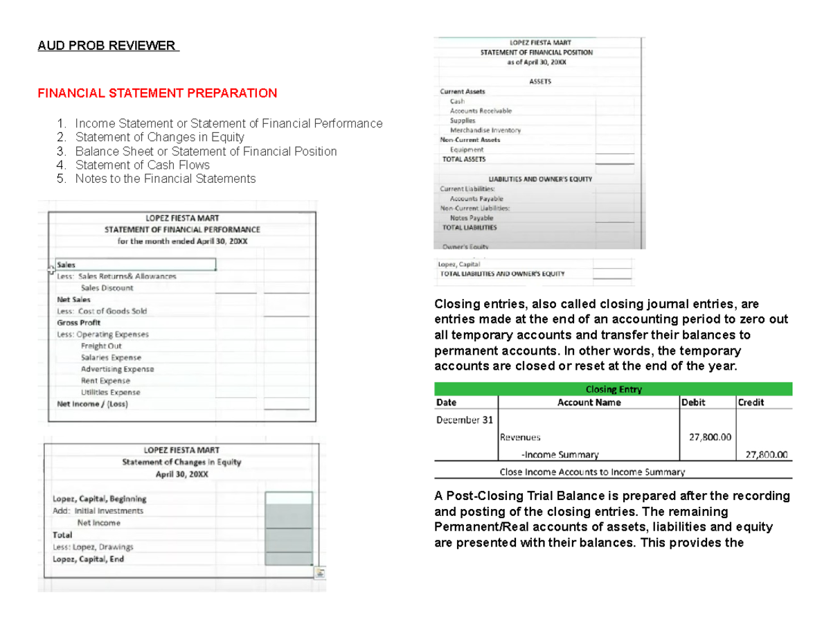 FS PREP - REVIEWER FS - AUD PROB REVIEWER FINANCIAL STATEMENT ...