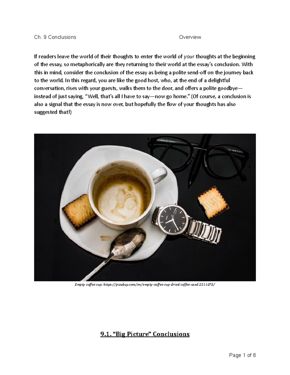 Ch. 9 Overview - Conclusions - Ch. 9 Conclusions Overview If readers ...