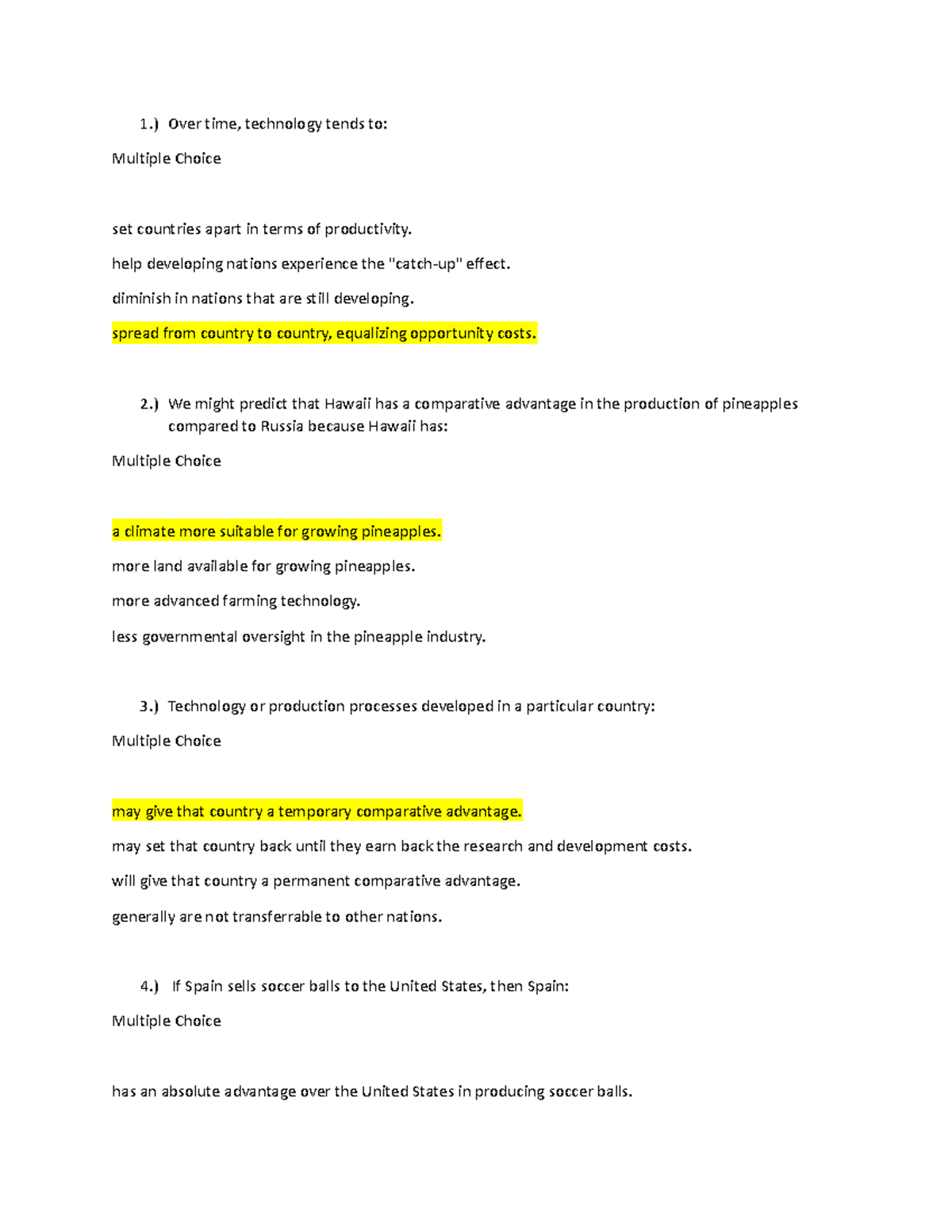 Chapter 17 Assessment ECO Complete - 1.) Over time, technology tends to ...