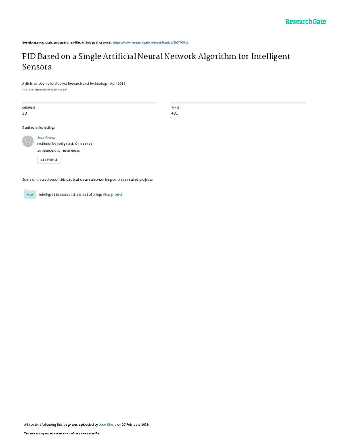 Pid Based On A Single Artificial Neural Network Al See Discussions