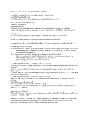 Extemporaneous dispensing - product licence) should be prescribed. MA ...