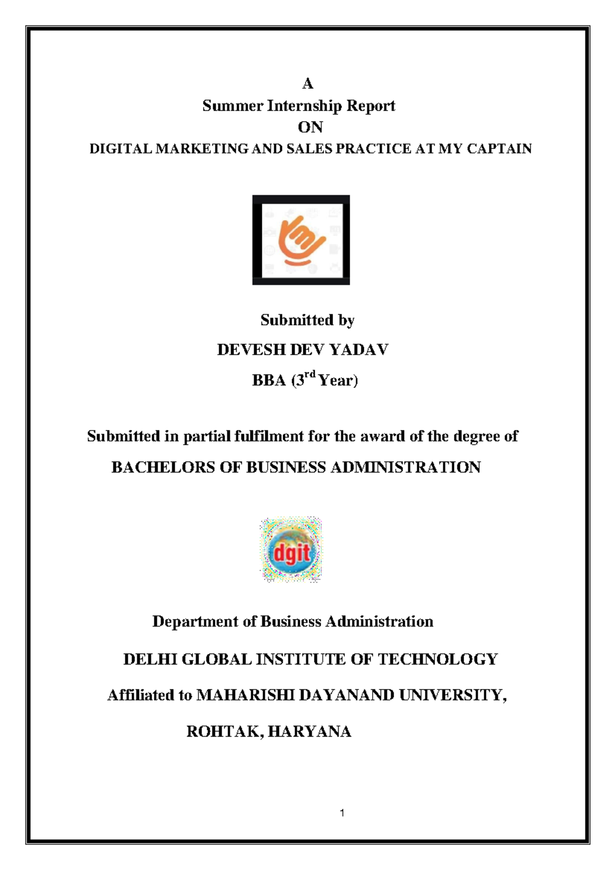 A Summer Training Project - A Summer Internship Report ON DIGITAL ...