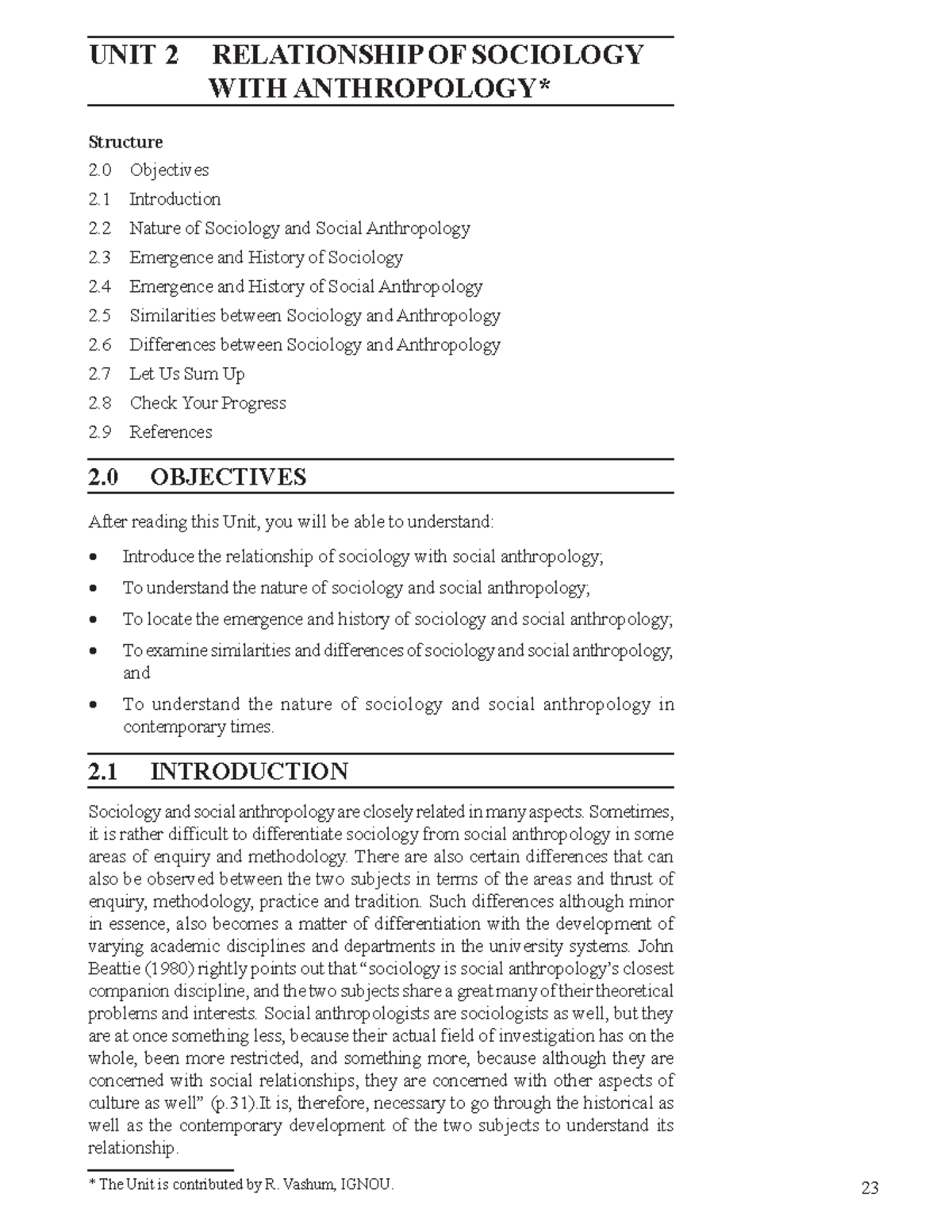 Unit-2 Relationship of Sociology with Anthropology - UNIT 2 ...