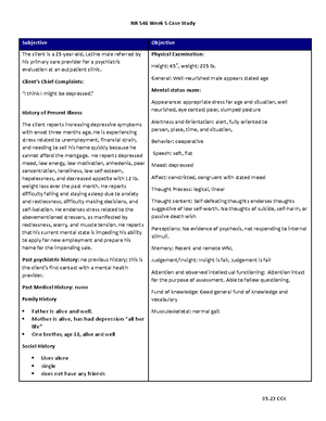 Psychiatric History Assignment Template - Studocu