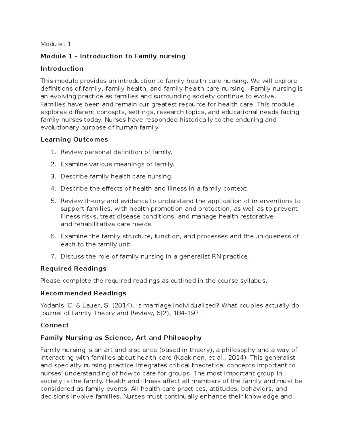 Module 1-6 - MIDTERM - Module: 1 Module 1 – Introduction to Family ...