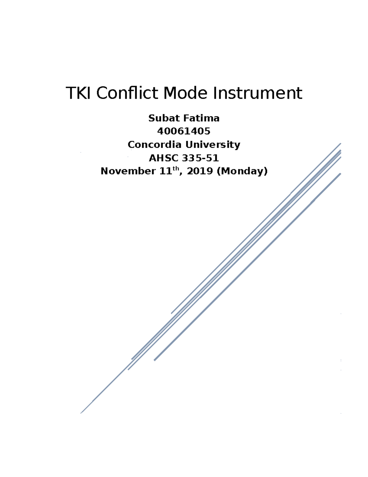 TKI Conflict Mode Instrument - Briefly explain its characteristics ...