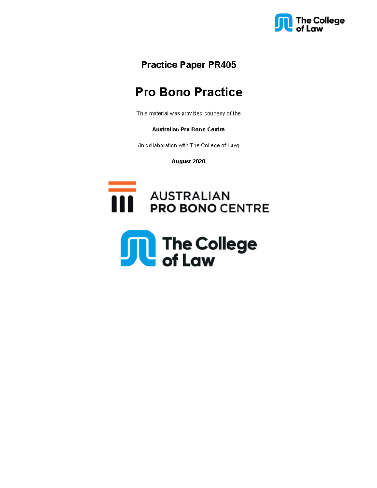 Practice Paper Pro Bono Practice - Practice Paper PR Pro Bono Practice ...