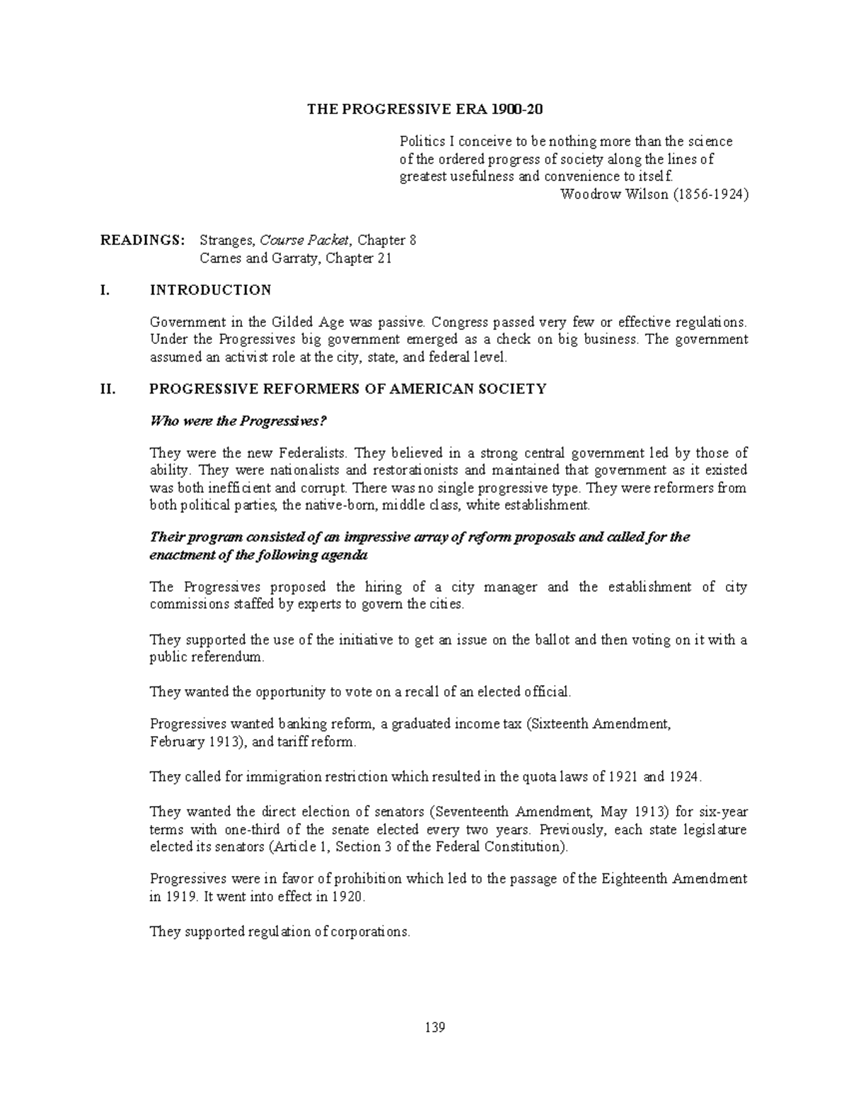 106 Chap 8 Progressive Era - THE PROGRESSIVE ERA 1900- Politics I ...