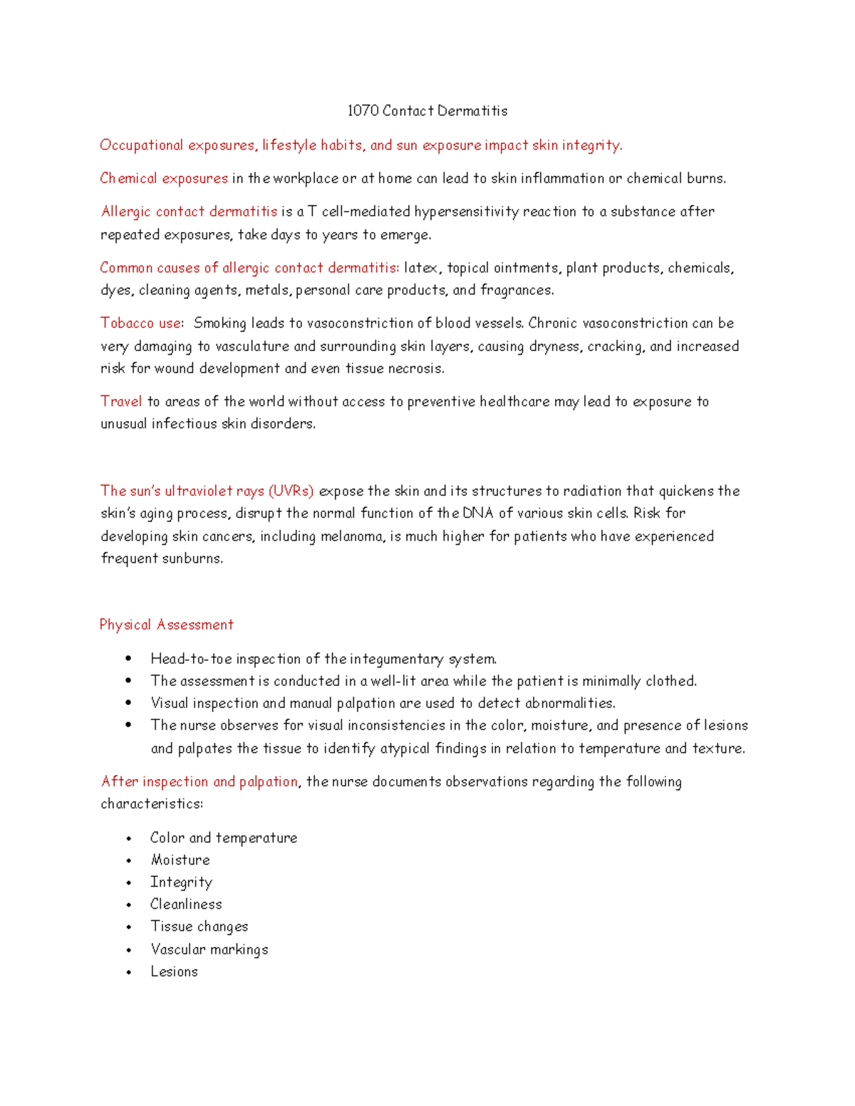 Contact dermatisis - Staff Exam 4 - 1070 Contact Dermatitis ...