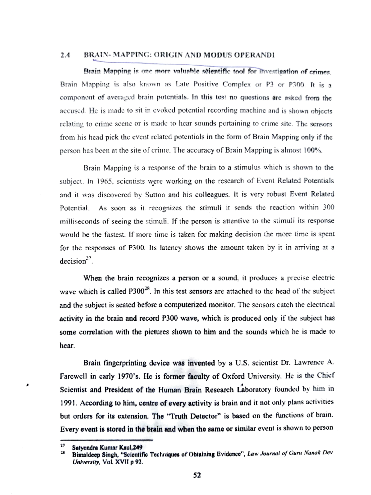 Brain Mapping and it's use in the field of forensic psychology - 2 ...