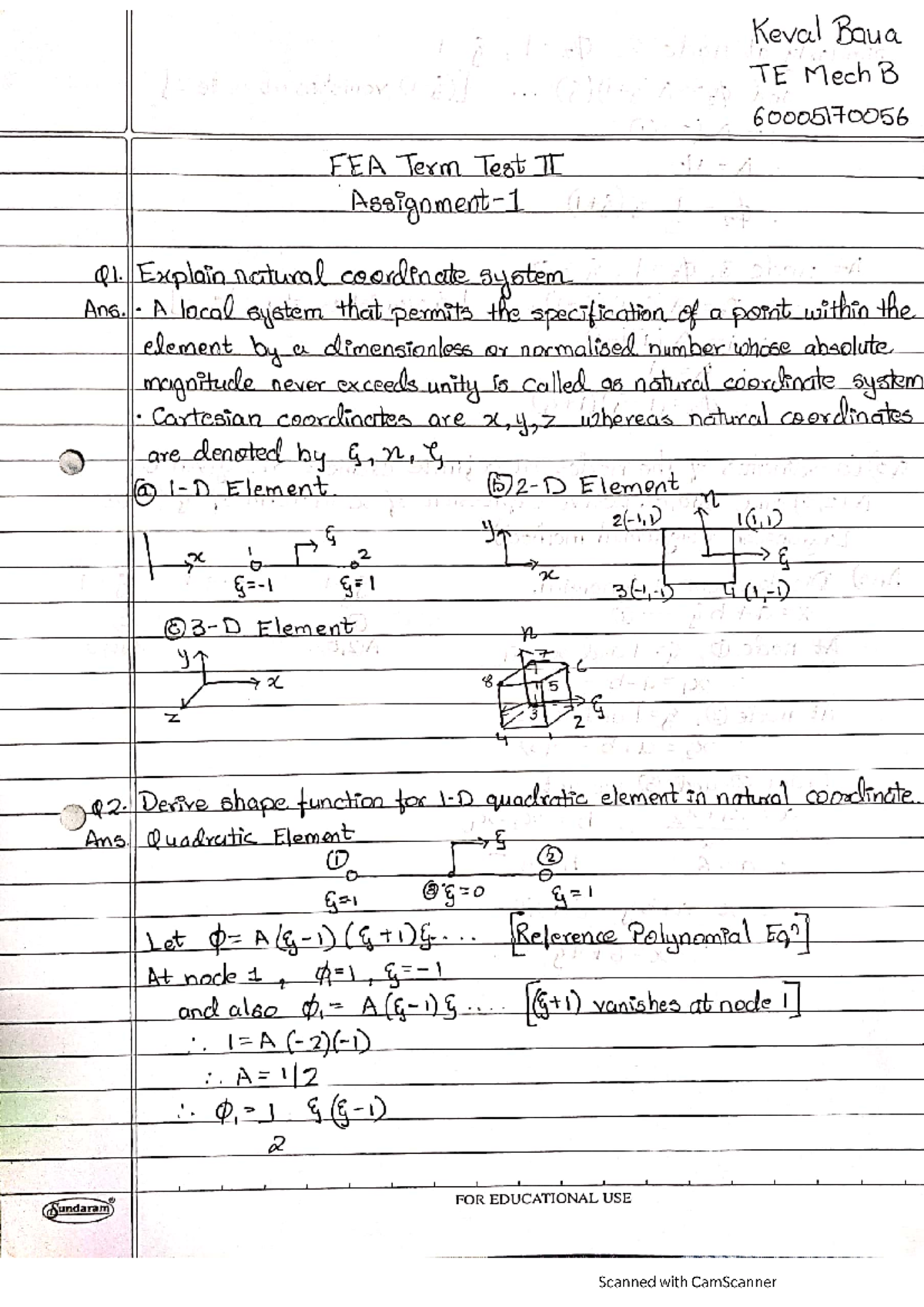 60005170056 Keval Baua FEA TT2 1 - Keval Baua TE Mech B FEA Term Test ...