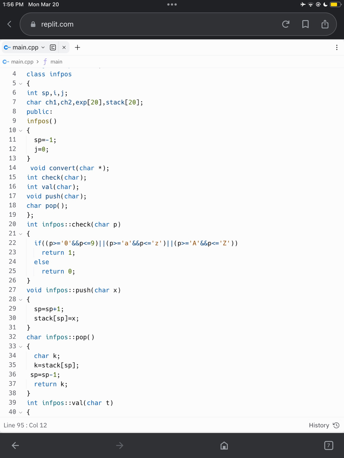 Infix to postfix conversion - Bachelor of Computer Applications - Studocu