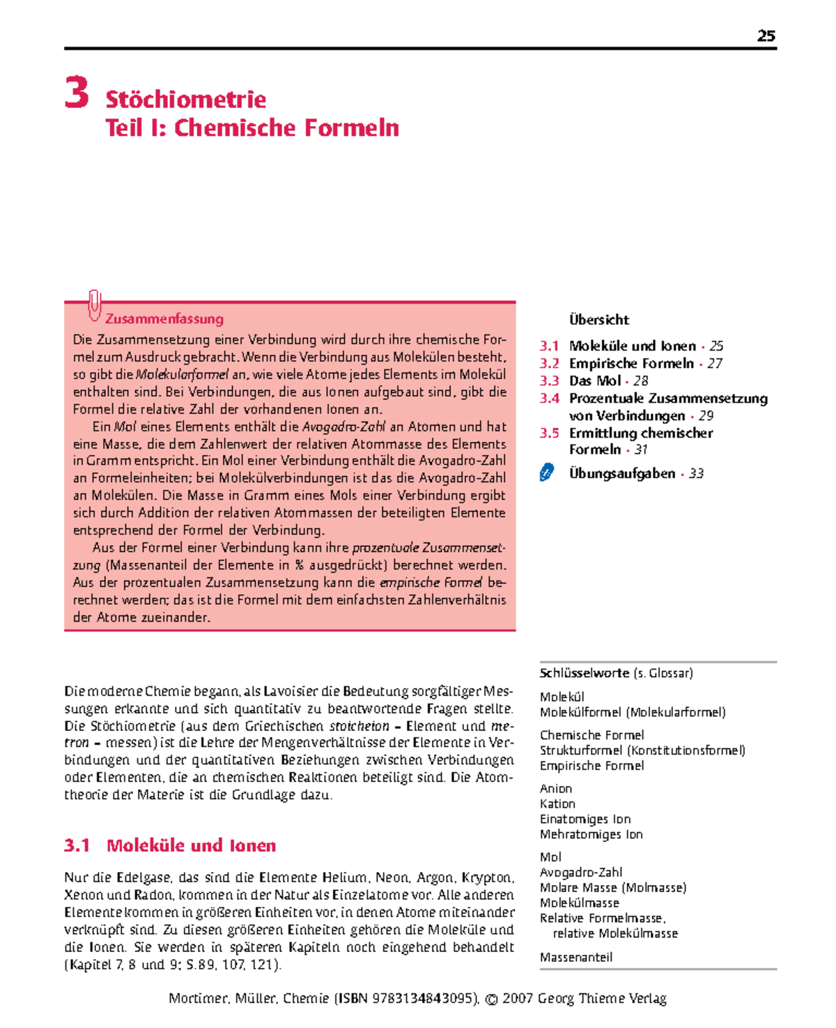 Chemie - Übung - 3 Stöchiometrie Teil I: Chemische Formeln ...