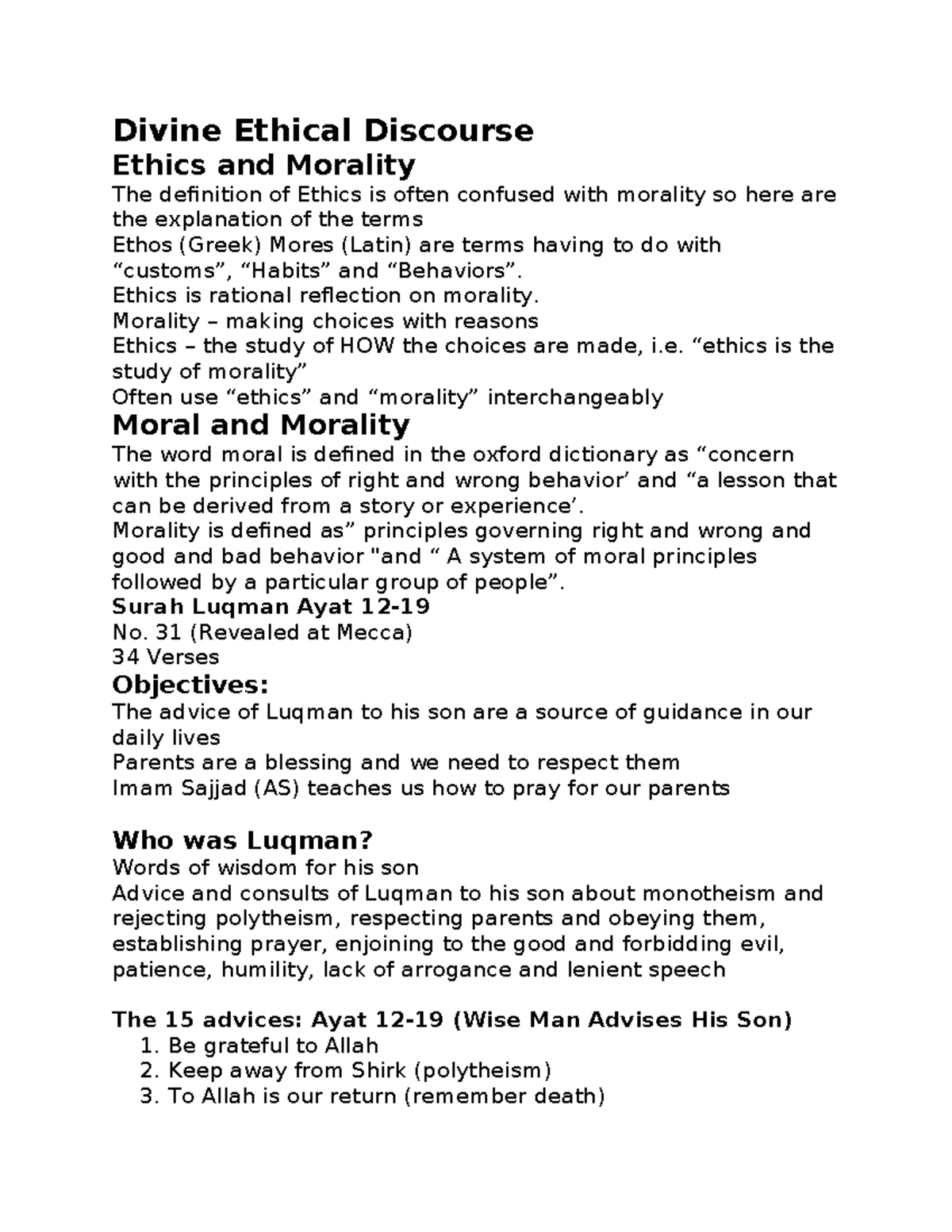 Divine Ethical Discourse - Divine Ethical Discourse Ethics and Morality ...