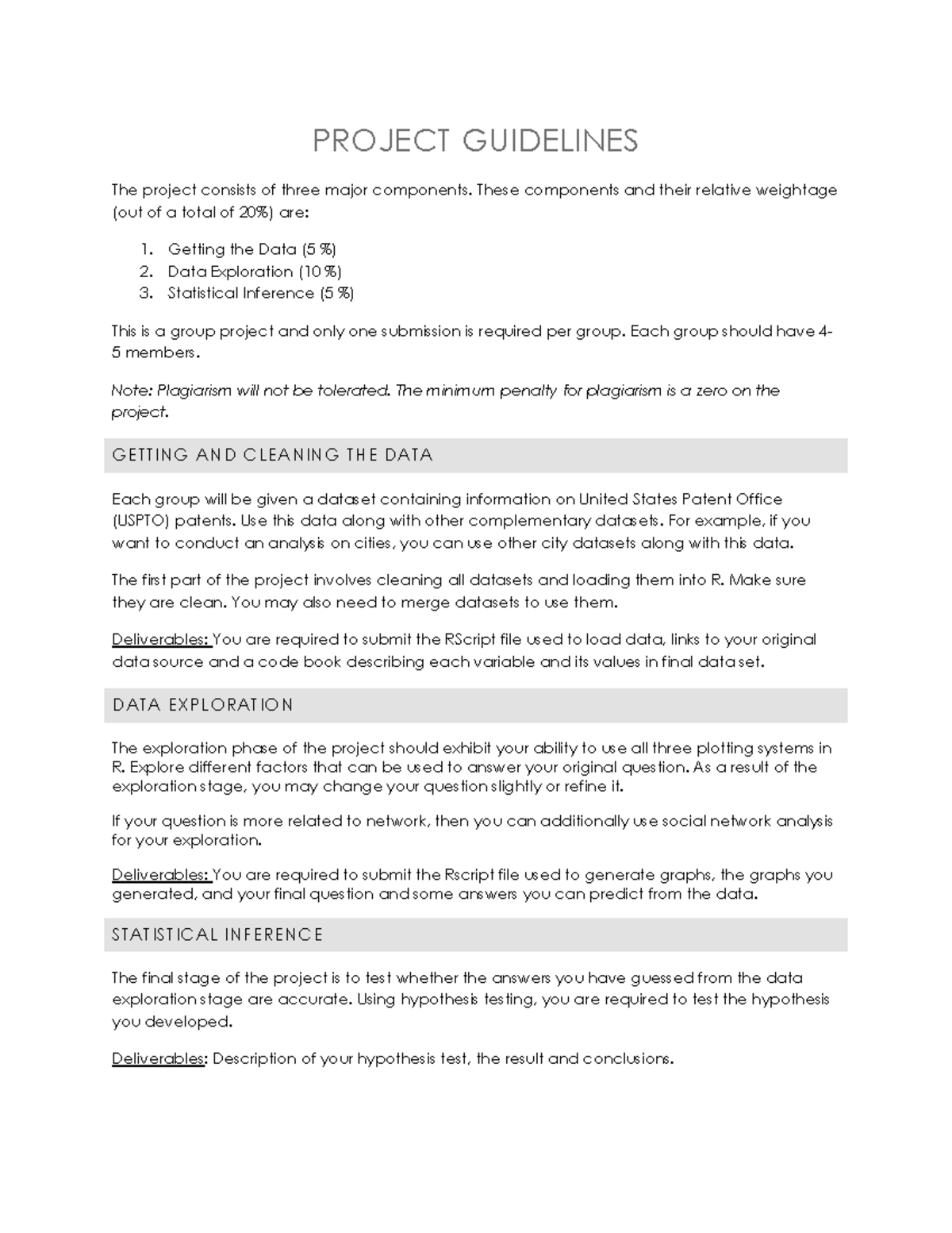 Project Guidelines - this is document - PROJECT GUIDELINES The project ...