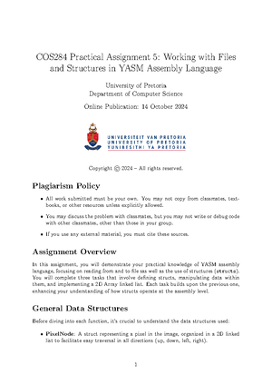 Practical Assignment 4 - Plagiarism Policy All work submitted must be ...