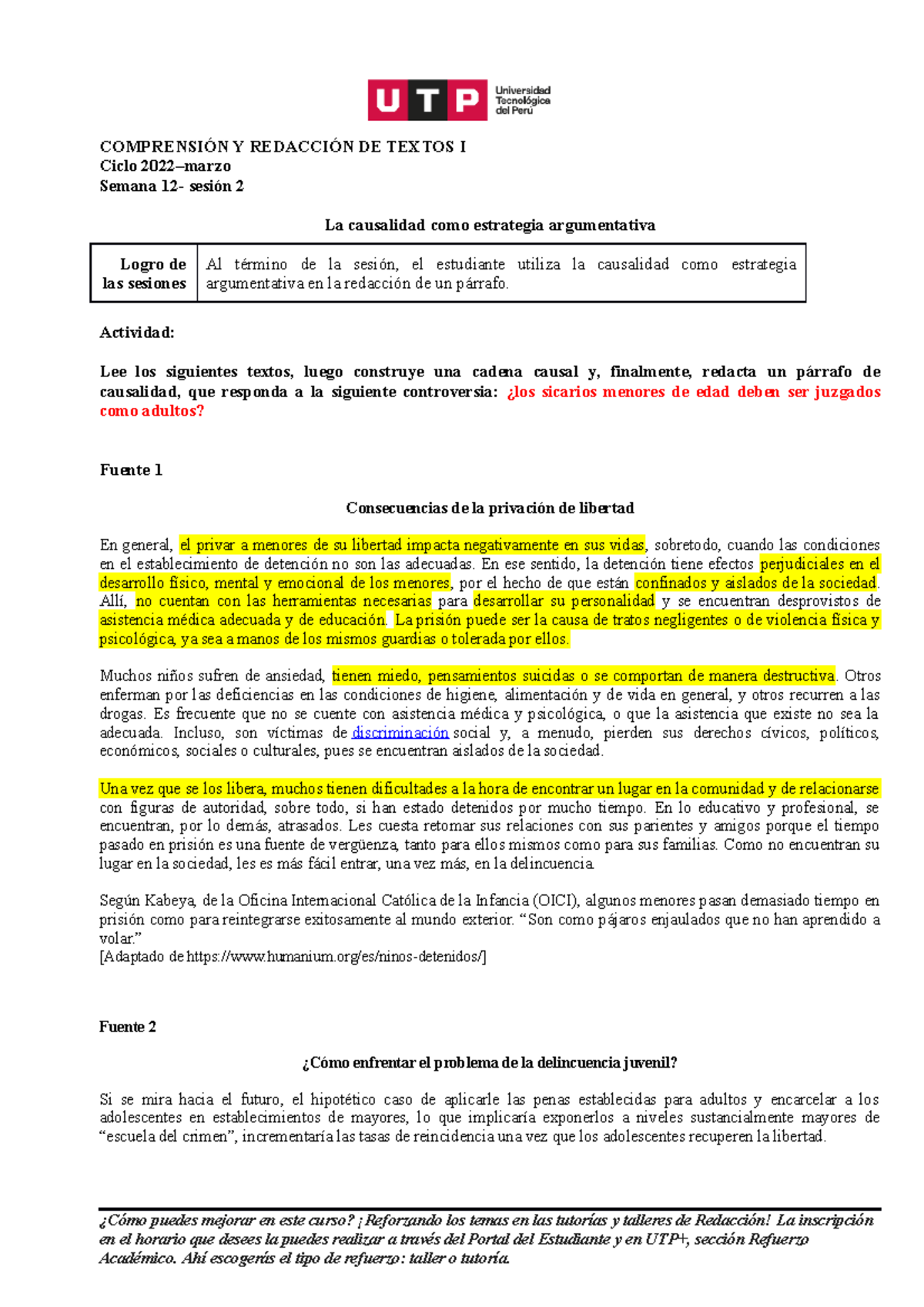 S12.s2 La causalidad 2 - ejercicios de trabajo - COMPRENSIÓN Y ...