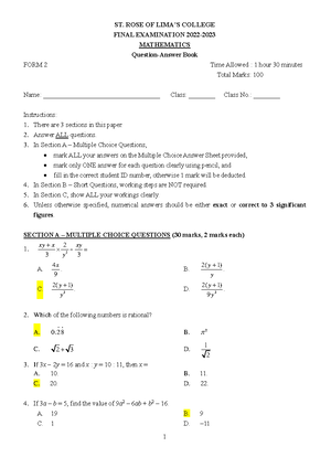 Mathematics action work book ch.5 ans - Junior Secondary Mathematics in ...