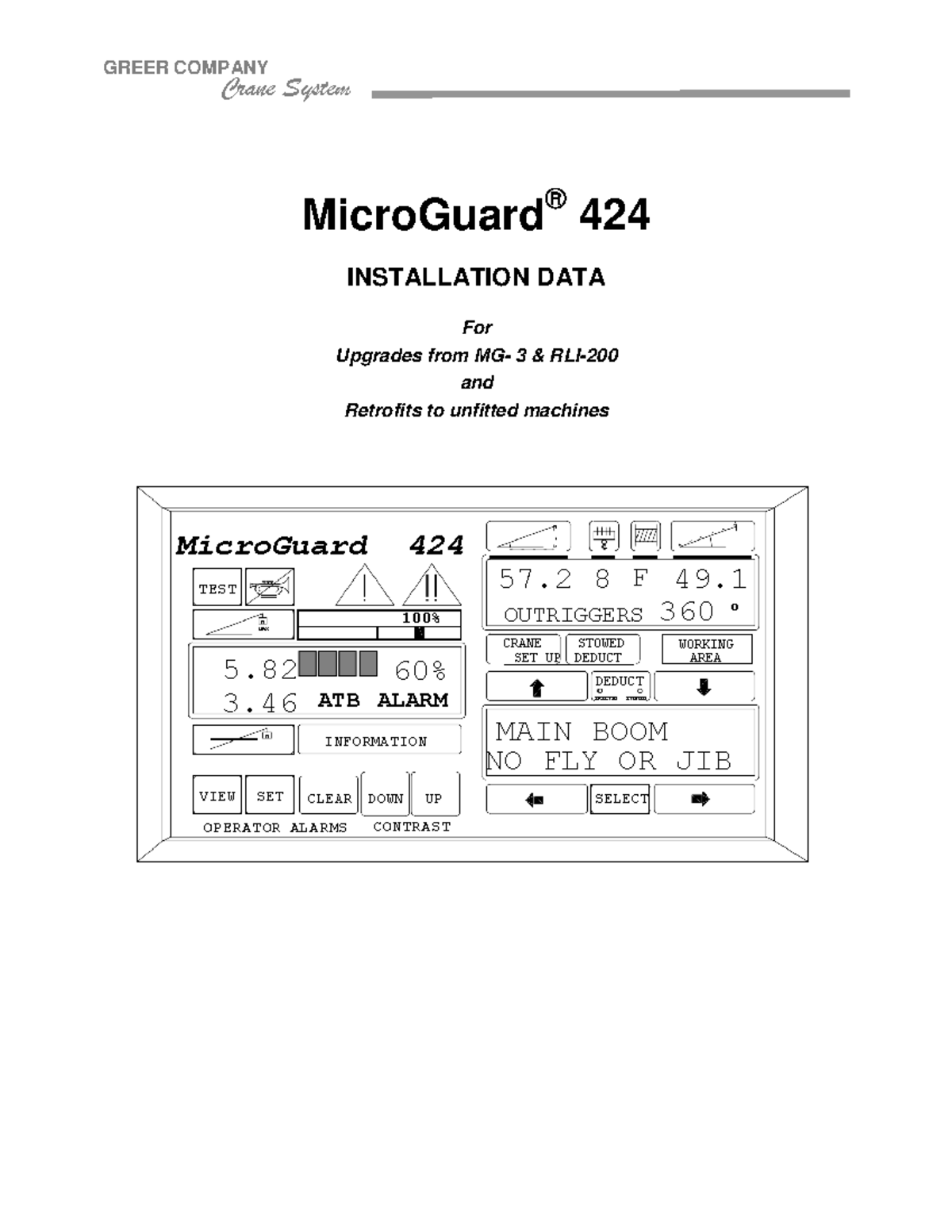 W424102-424-Upgrade - Manual para grúas telescópica - GREER COMPANY 5. 3. 60% ATB ALARM ...