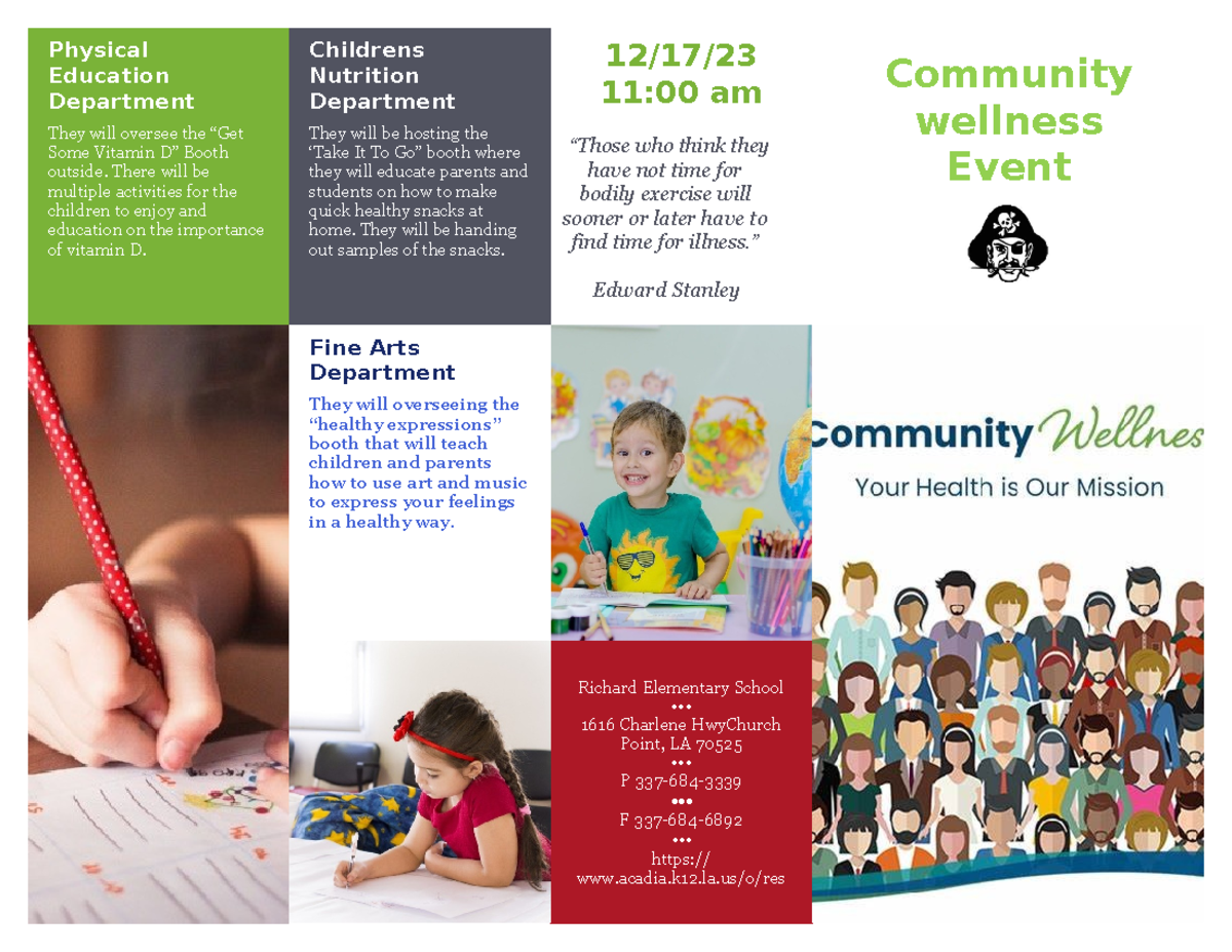 Community Wellness Event Flyer - Physical Education Department They ...
