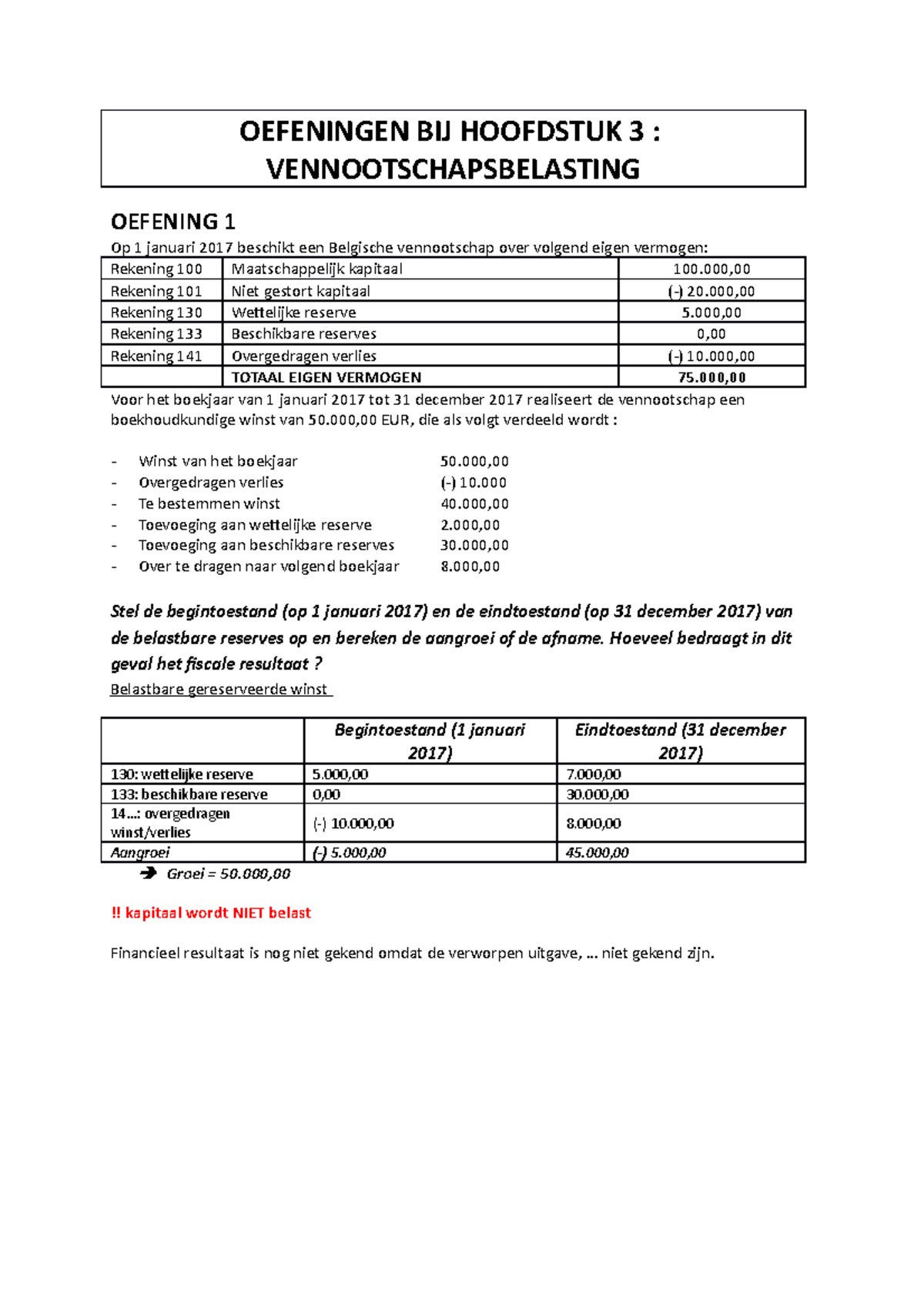 Oefeningen BIJ Hoofdstuk 3 - OEFENINGEN BIJ HOOFDSTUK 3 ...